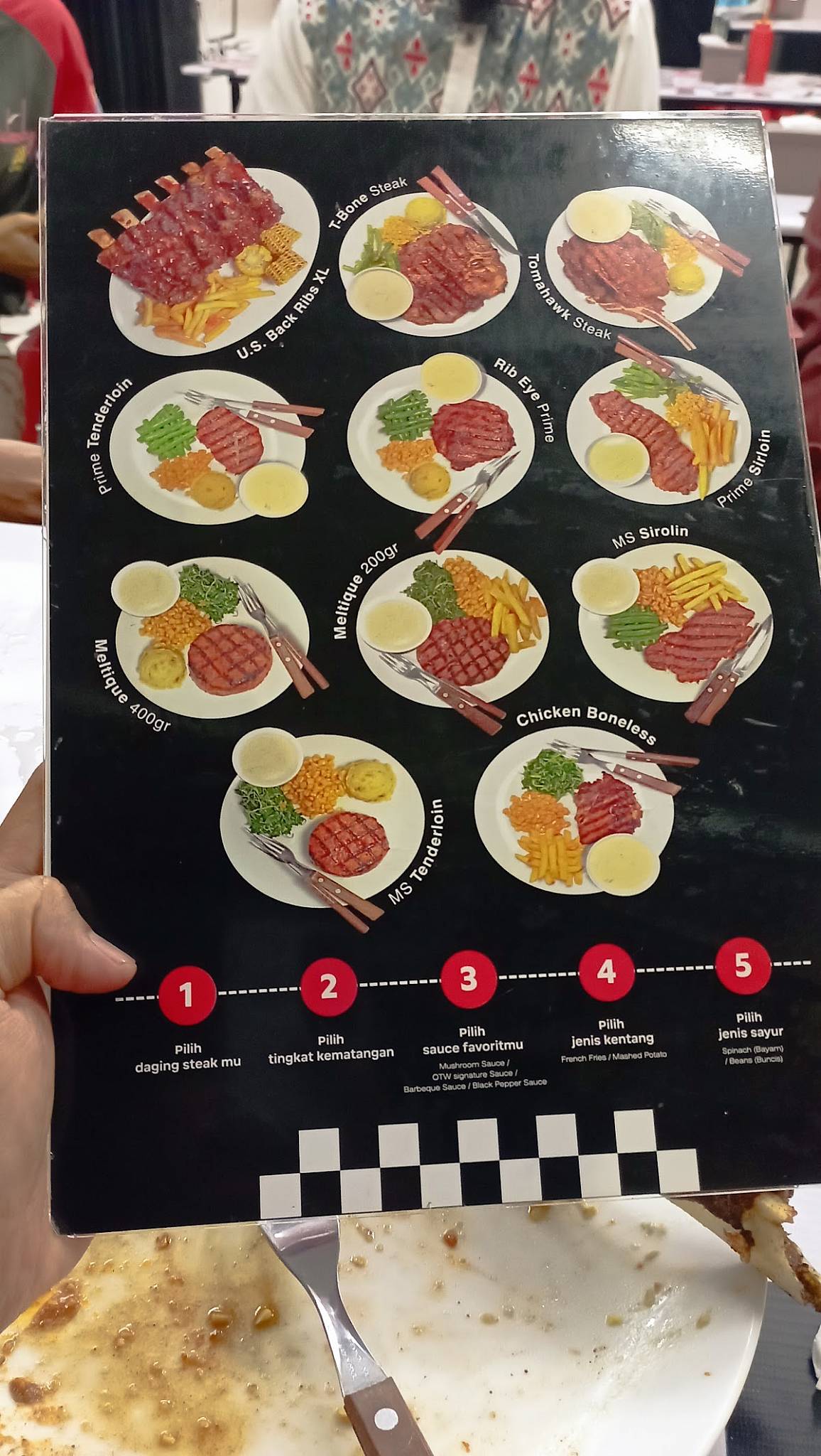 Menu at OTW Steak steakhouse, Palembang