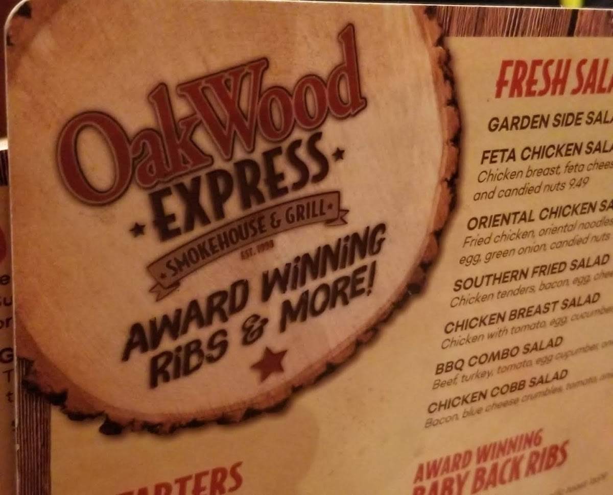 Menu at Oakwood Express Smokehouse & Grill BBQ, Wildwood