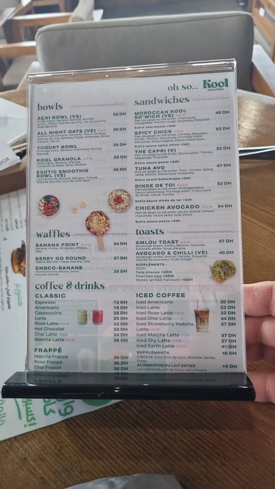 Menu at Oasis Café autoroute LISSASFA, Casablanca