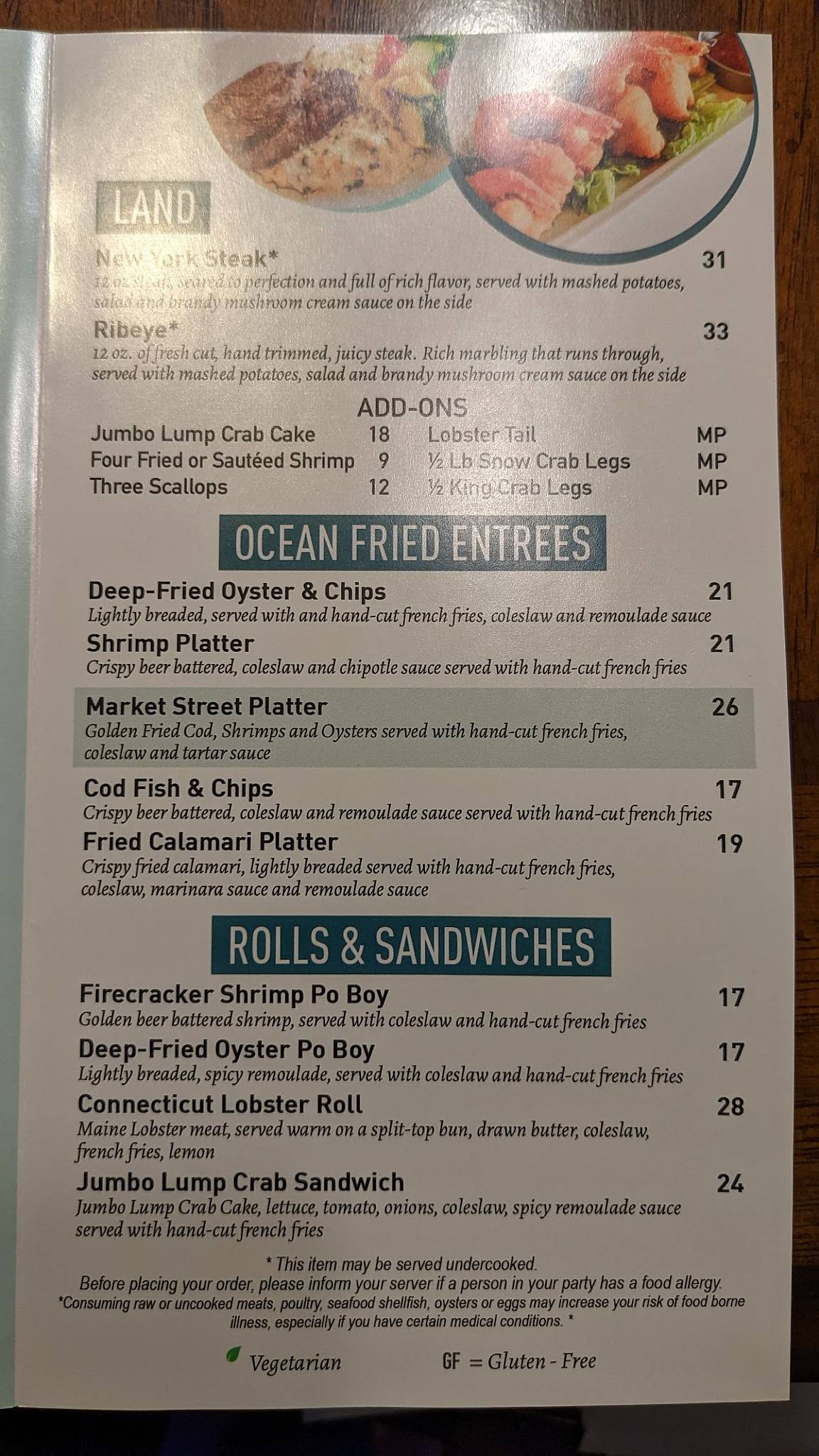 Menu at Ocean Paradise Restaurant & Bar, Chantilly