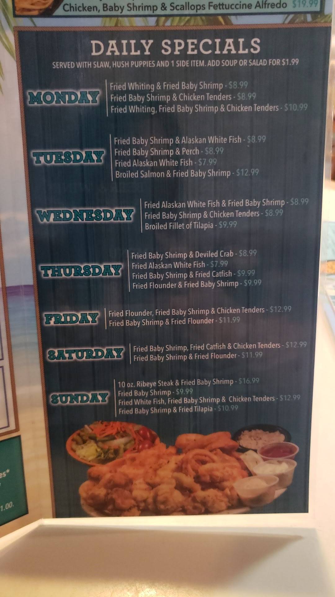 Menu at Ocean View Seafood Restaurant, Columbia, Broad River Rd
