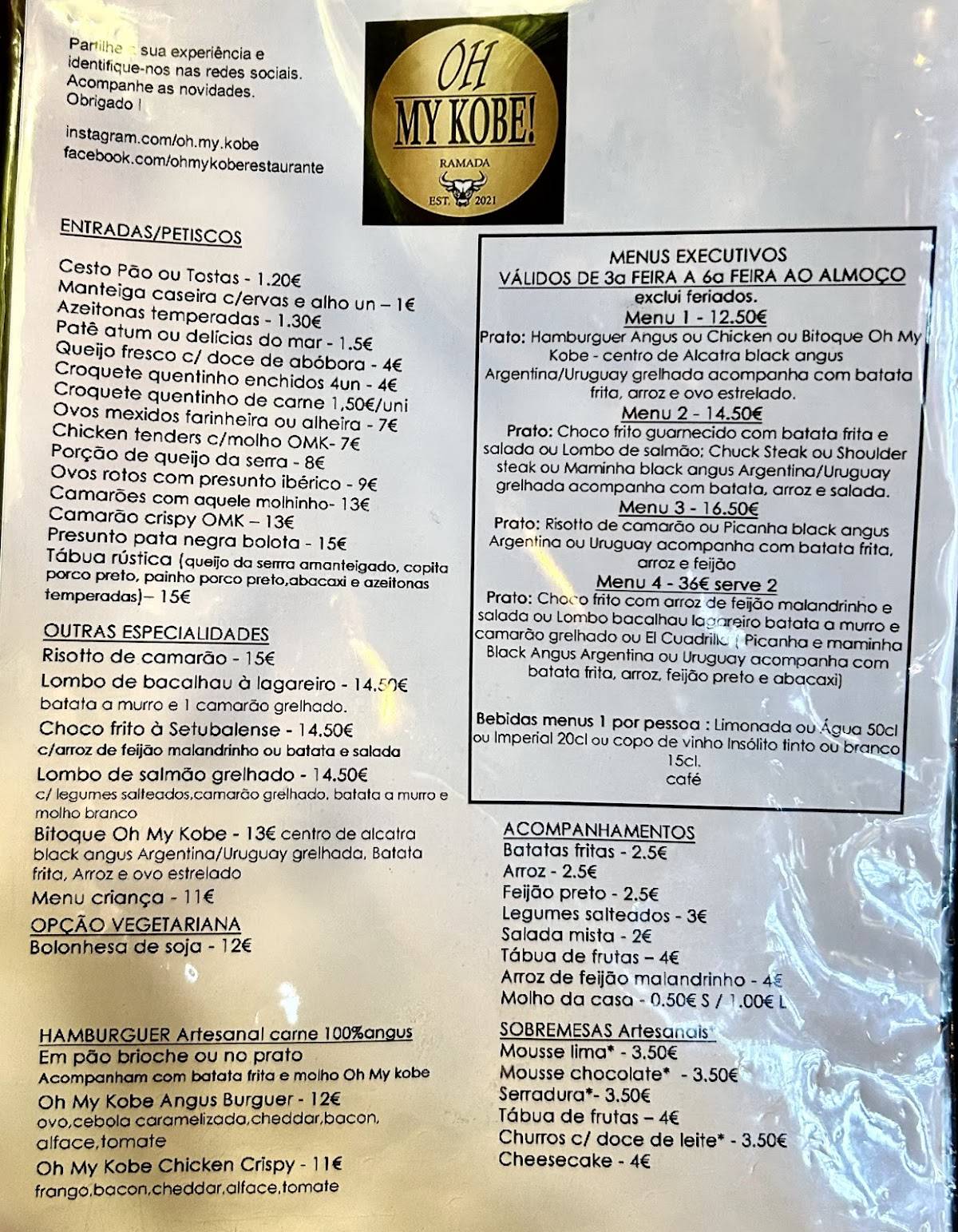 Menu em Oh My Kobe SteakHouse, Ramada