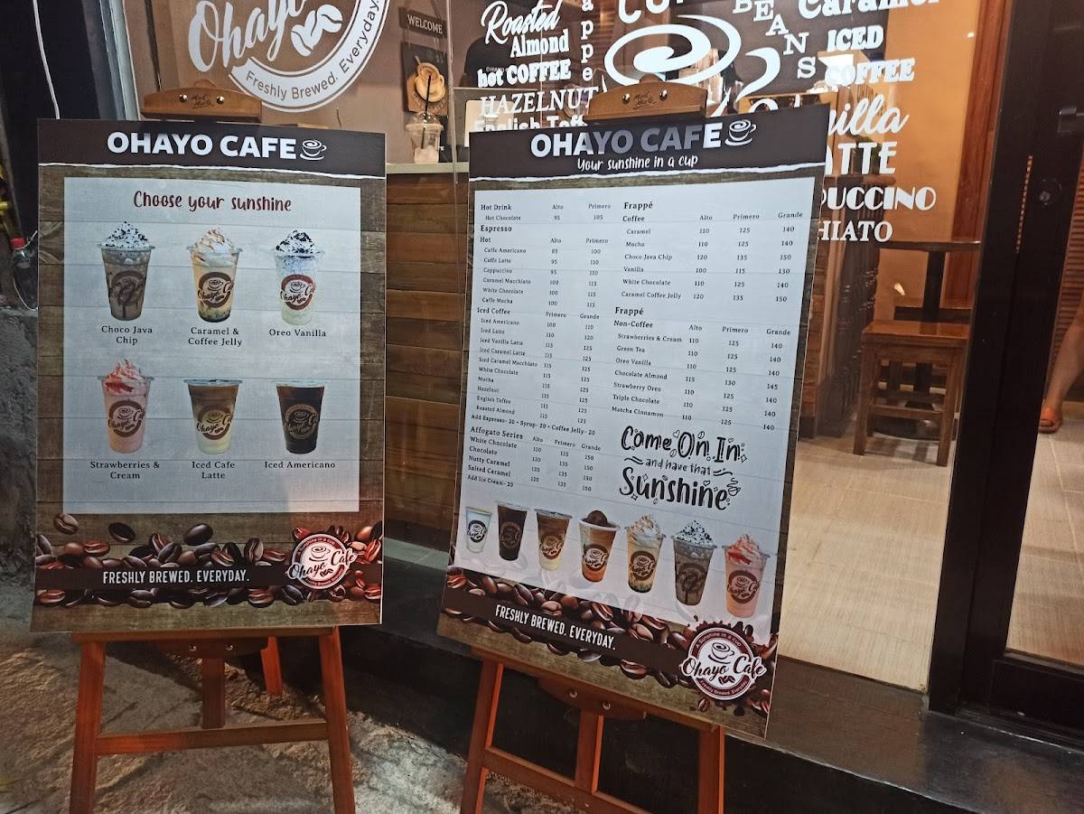 Menu at Ohayo cafe, Quezon City, 66 Air Force Rd