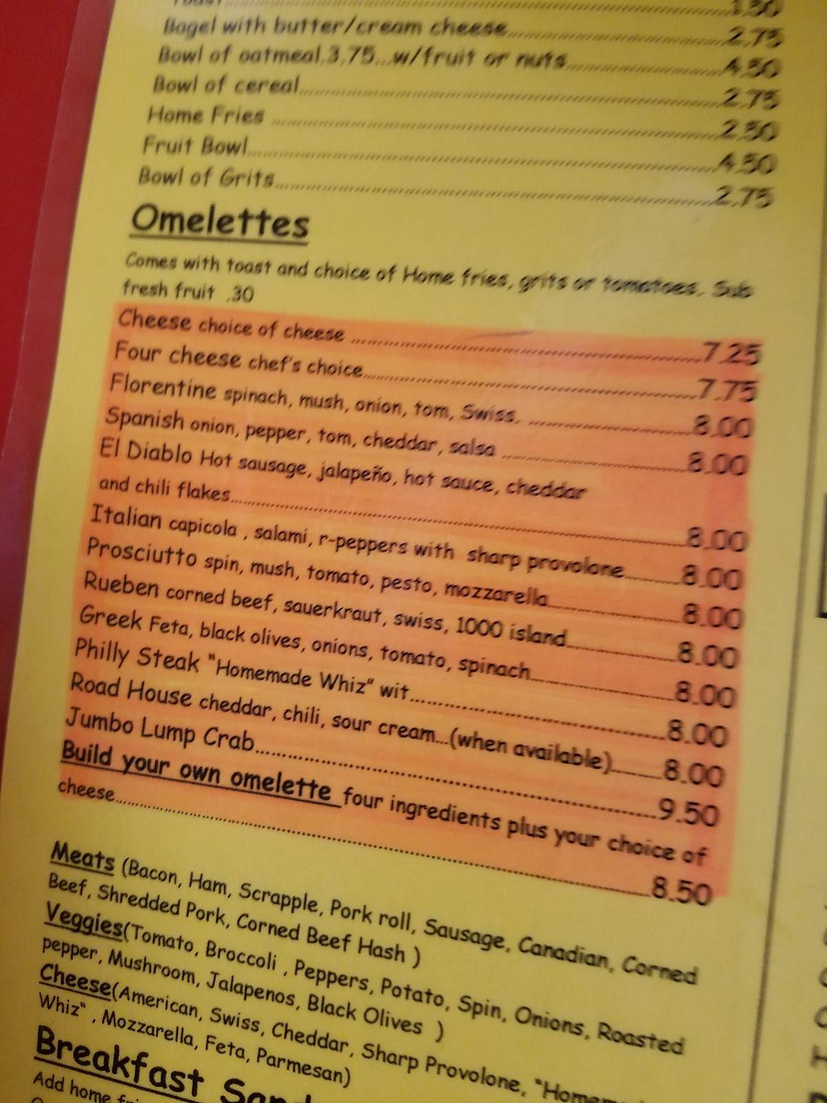 Menu at Old Croydon Cafe, Croydon
