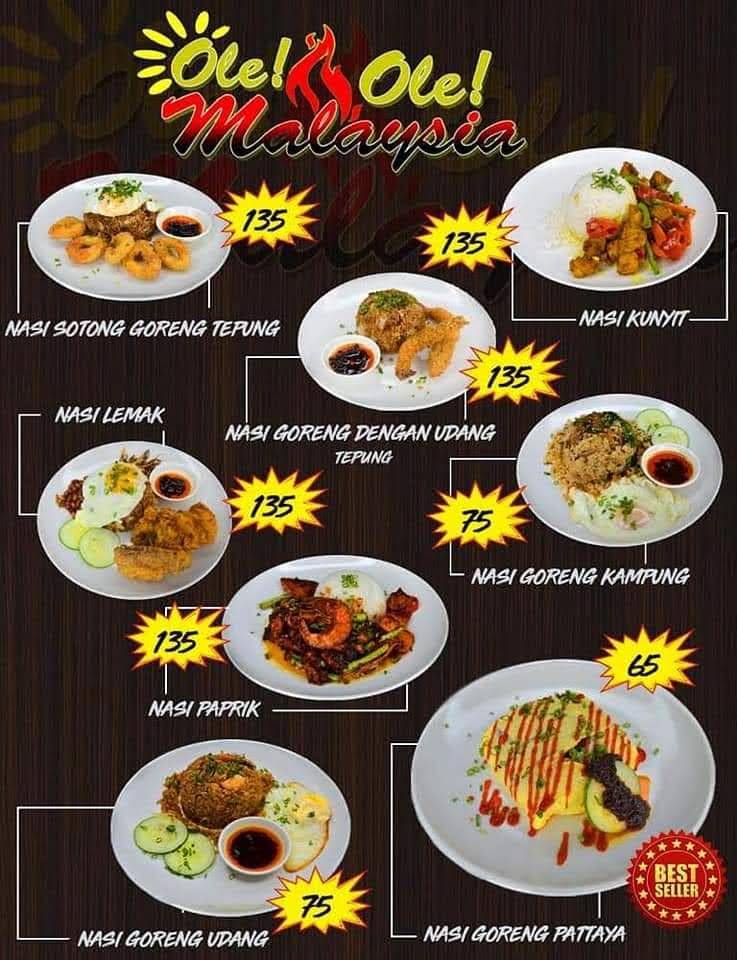 Carta de Ole Ole Impian Malaysian Restaurant, Zamboanga, HRT Building
