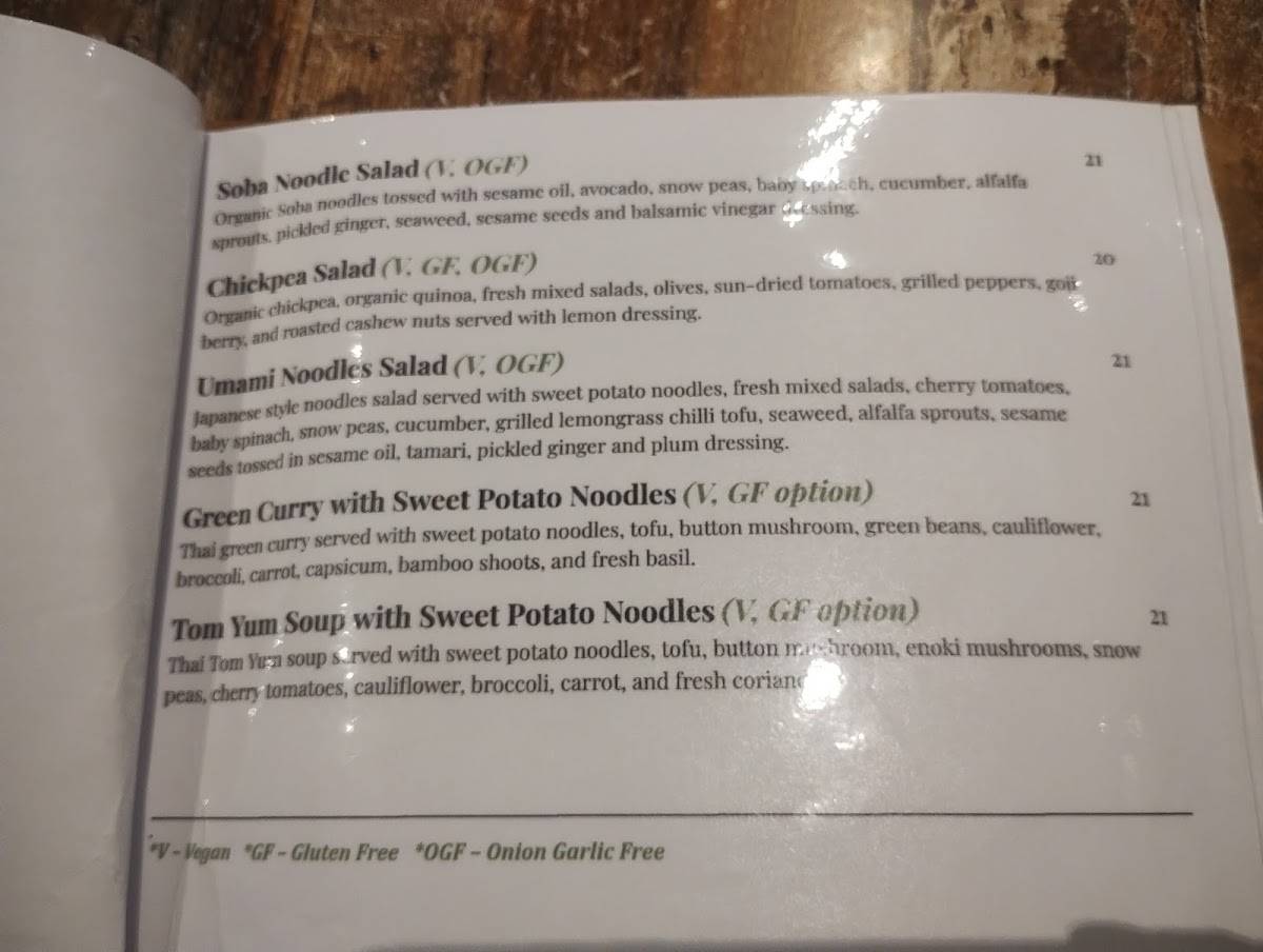 Menu at Olivia Spring Cafe, Moonee Ponds