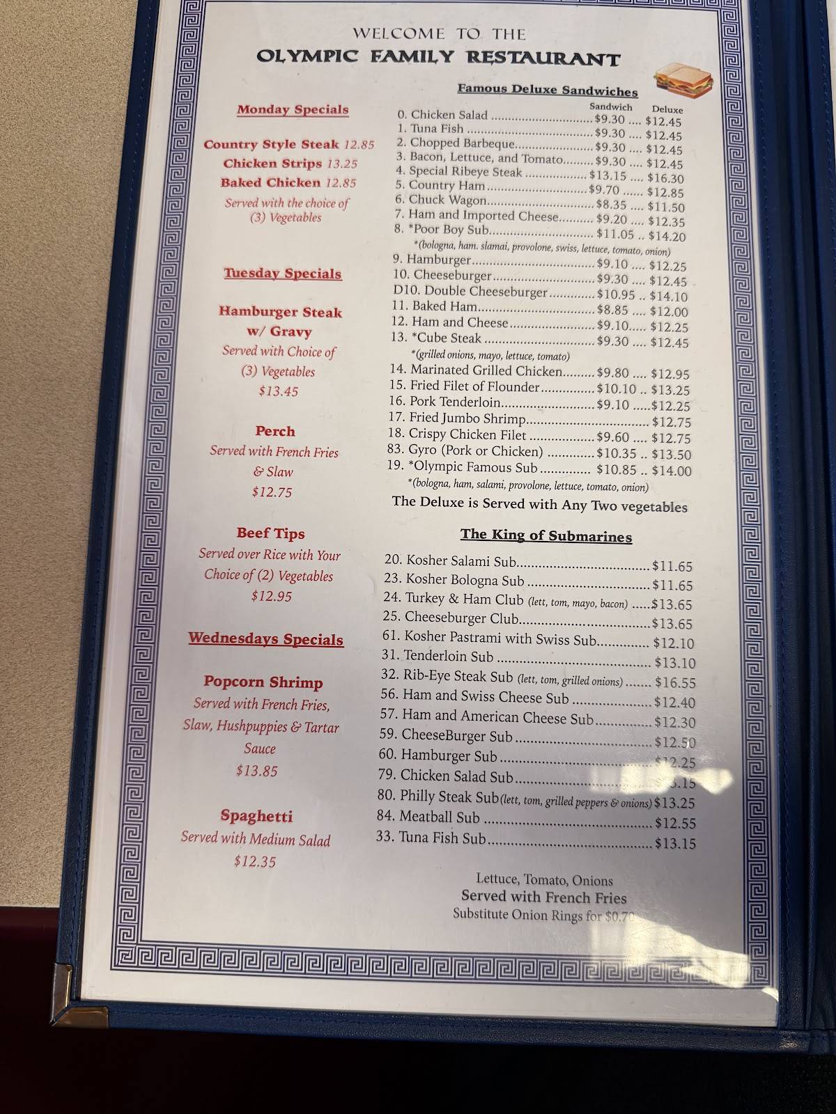 Menu at Olympic Family Restaurant- Colfax, Colfax, W Market St