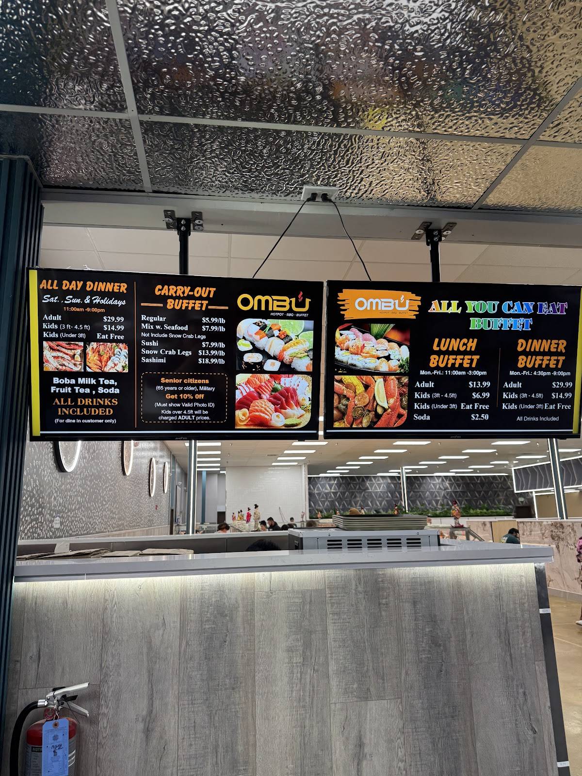 Menu at Ombu Buffet restaurant, Ogden