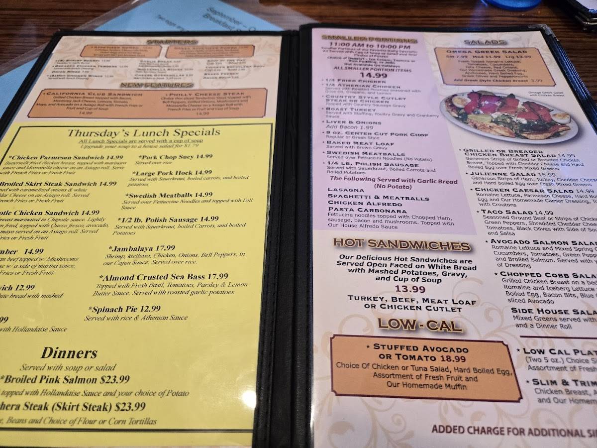 Menu at Omega Restaurant, Milwaukee, S 27th St