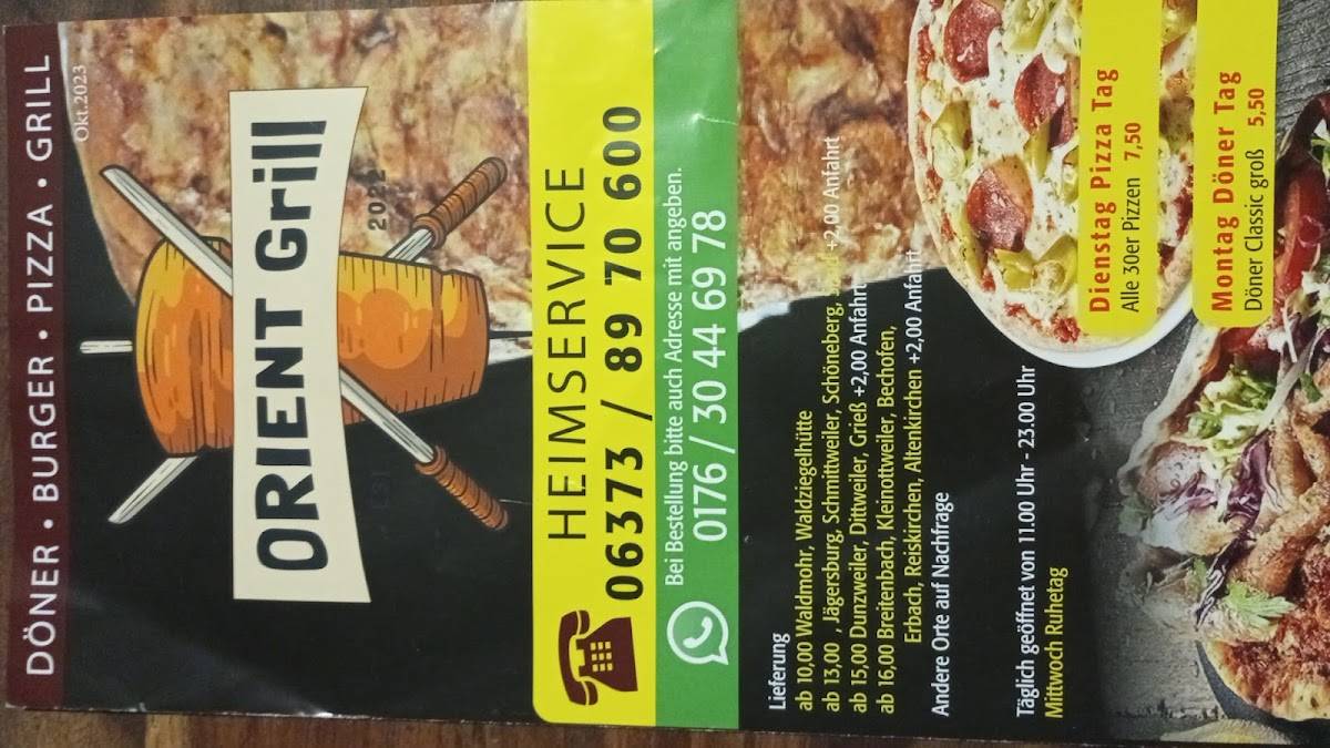 Speisekarte von Orient Grill restaurant, Waldmohr