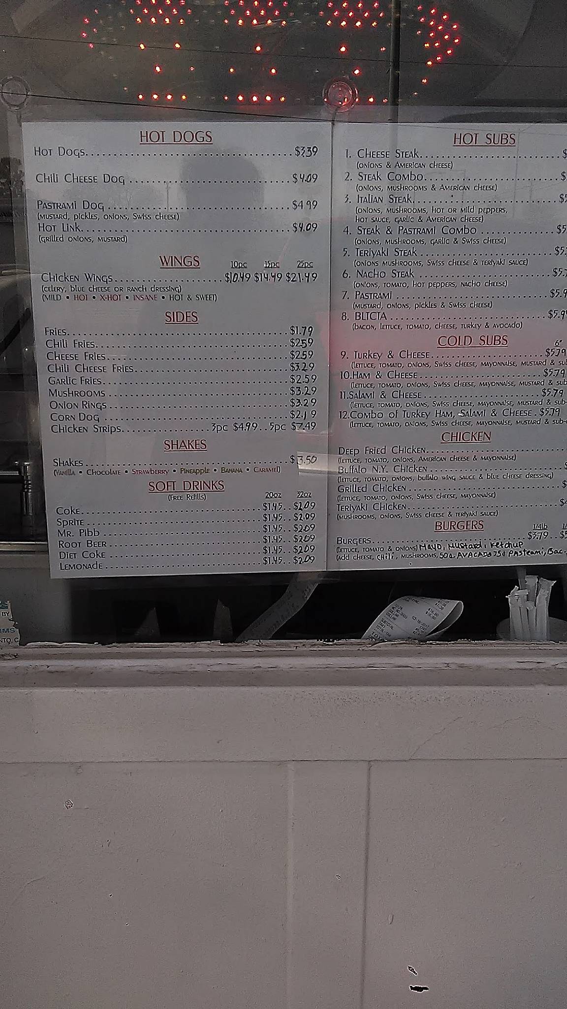 Menu at Original Granite restaurant, Rio Linda