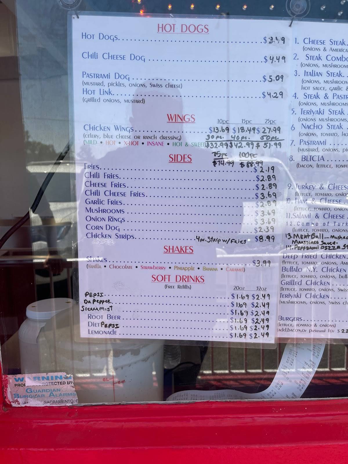 Menu at Original Granite restaurant, Rio Linda