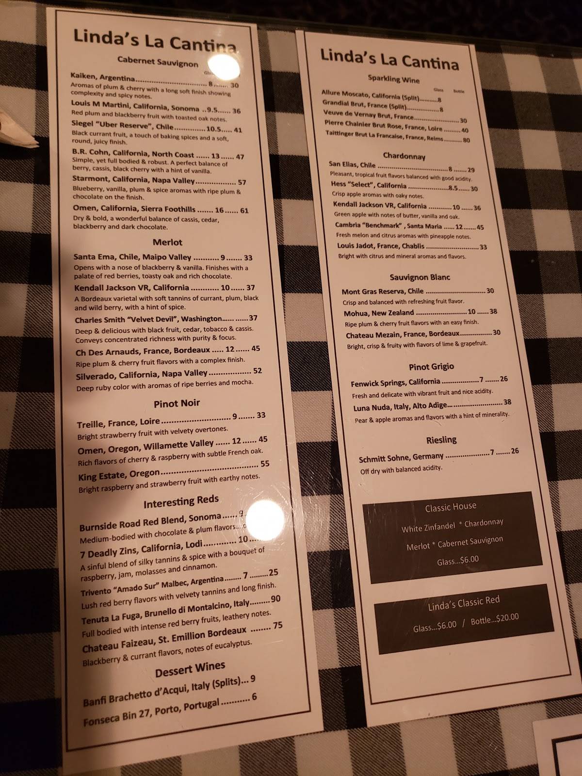Menu at Linda's La Cantina Steakhouse, Orlando