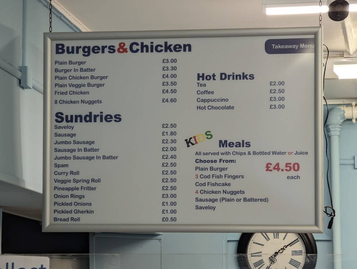 Menu at PARK ROAD FISH BAR, Hythe