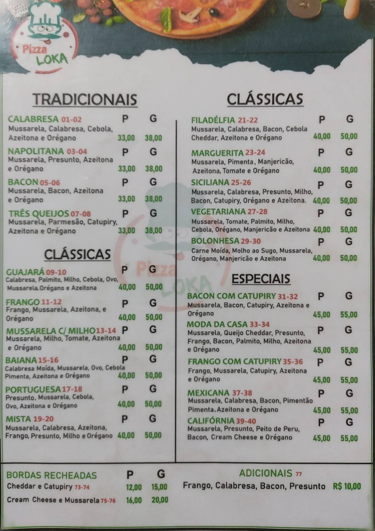 Menu em PIZZA LOKA GOURMET restaurante, Paragominas