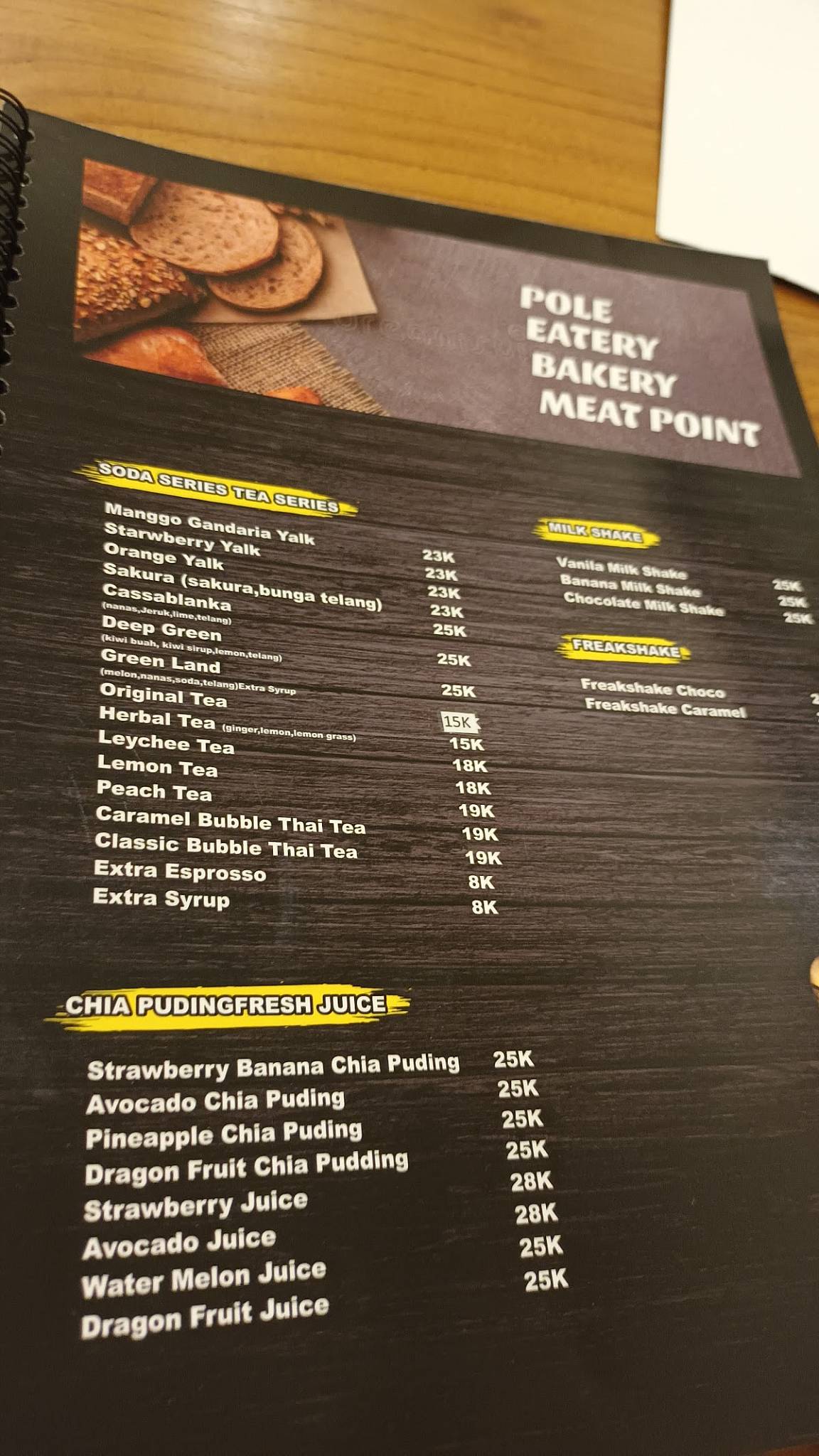 Menu at POLE Eatery, Bakery, Meet Point, Denpasar