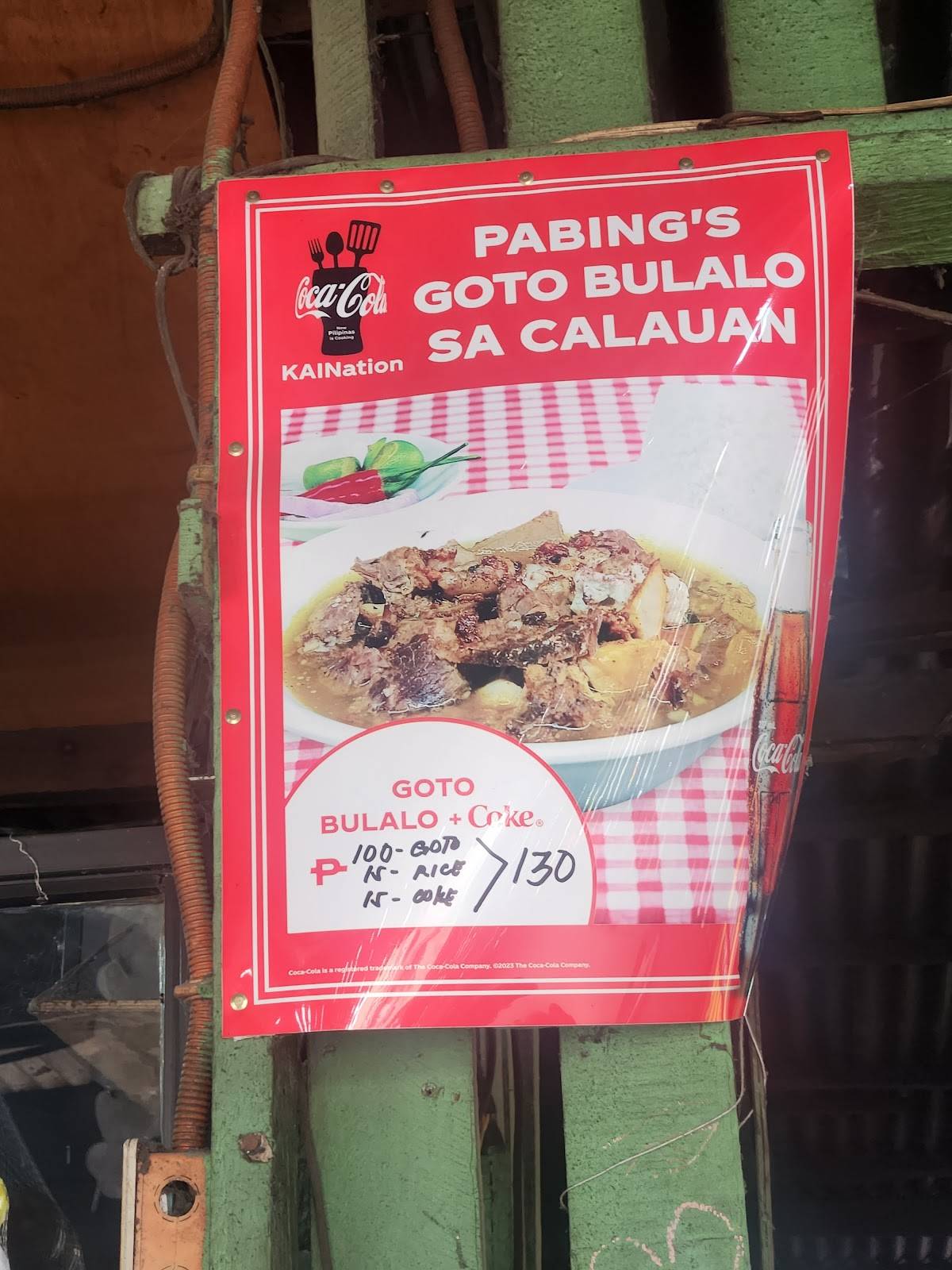 Menu at Pabings Goto Bulalo sa Calauan restaurant, Calauan