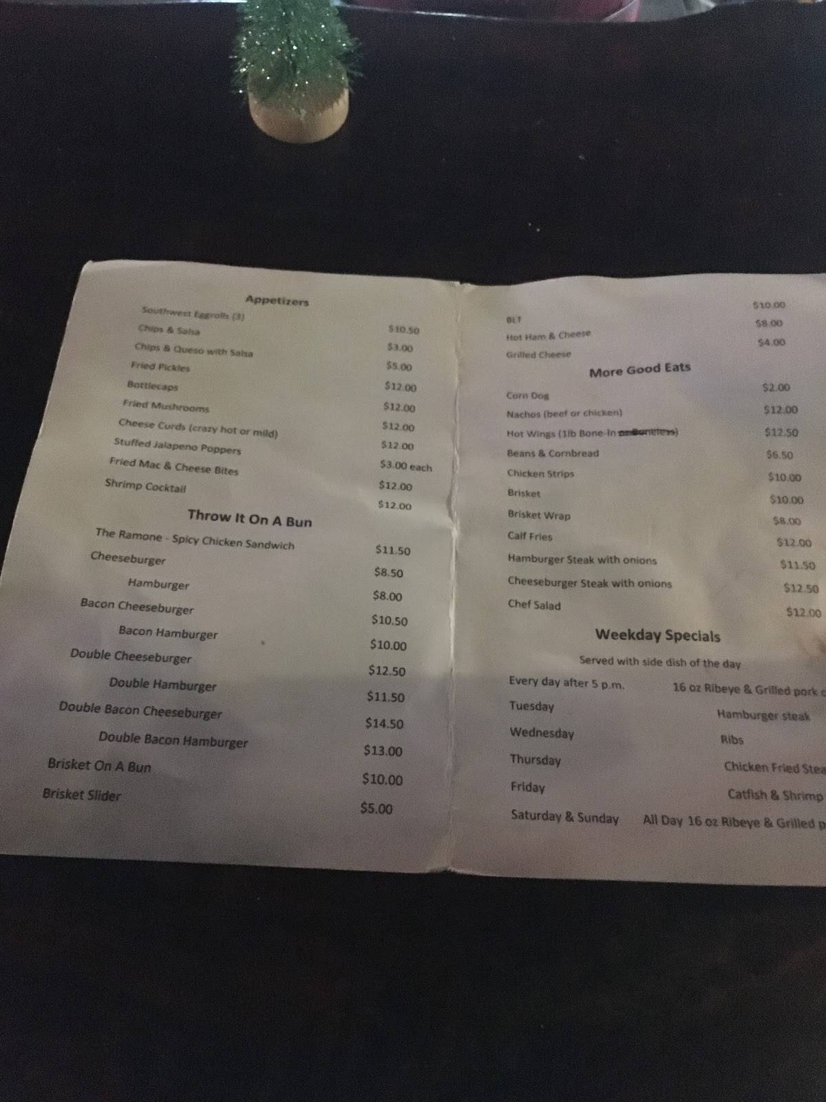 Menu at Packsaddle Bar And Grill, USA