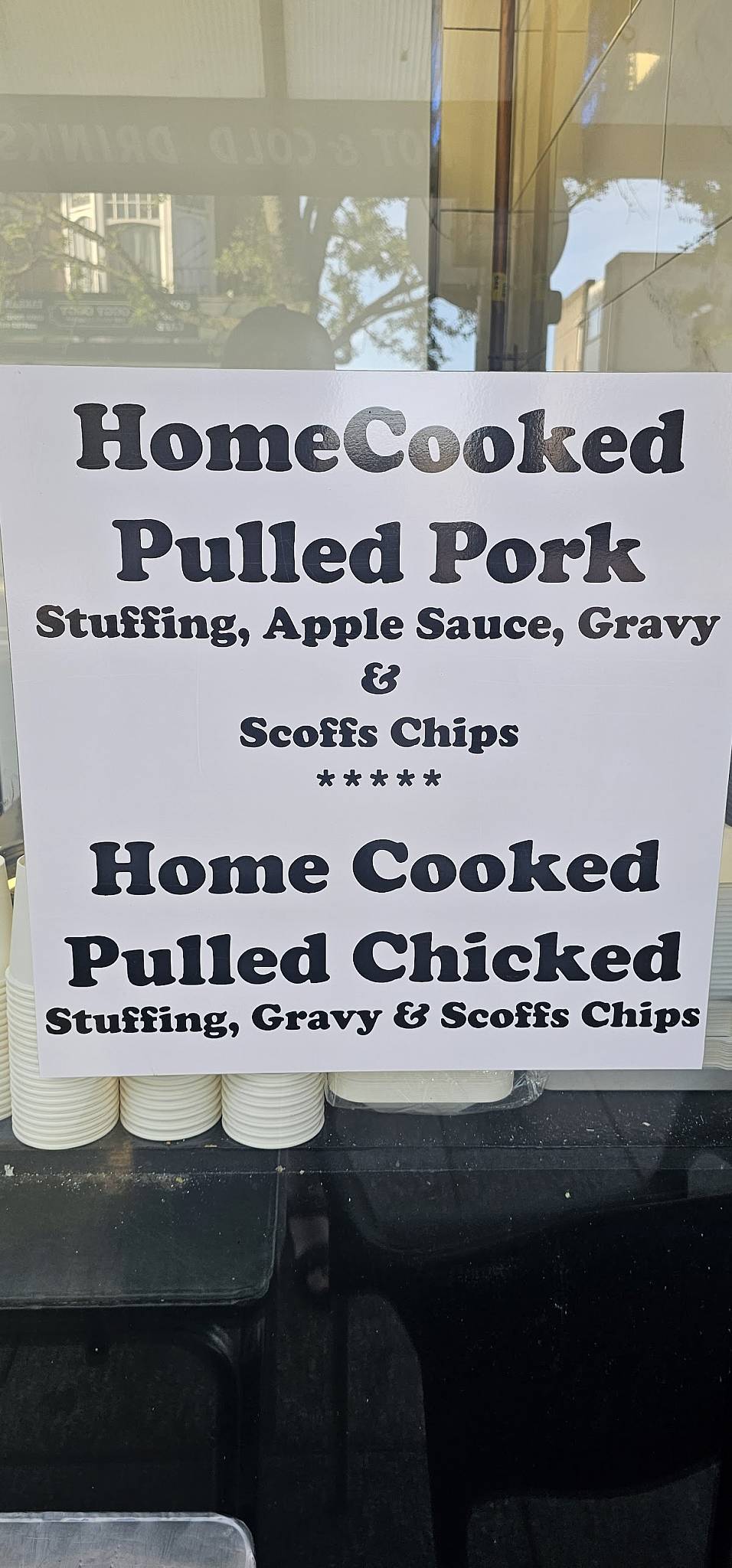 Menu at Scoffs fast food, Paignton