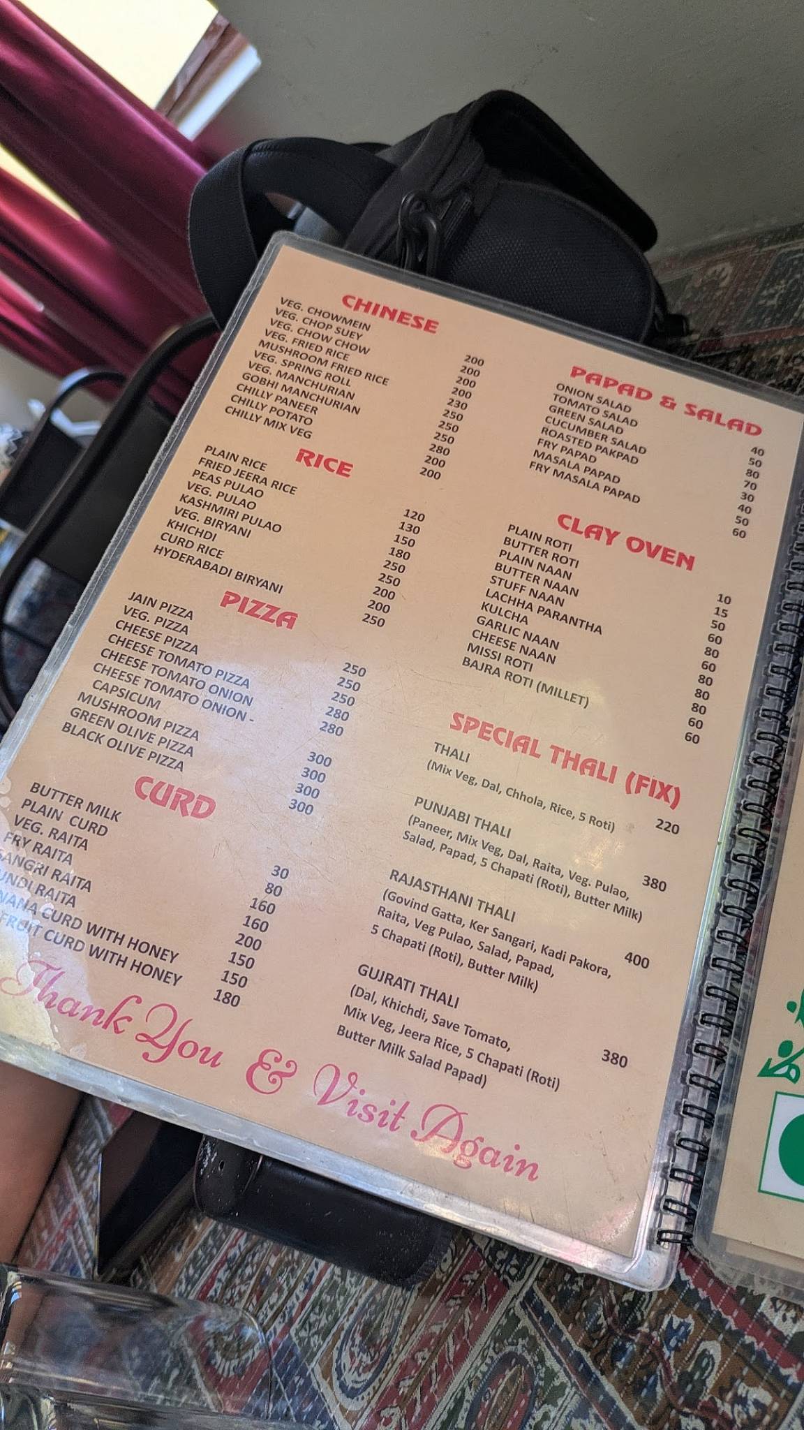 Menu at Pakwan Restaurant Jaisalmer, Jaisalmer, Pakwan Restaurant