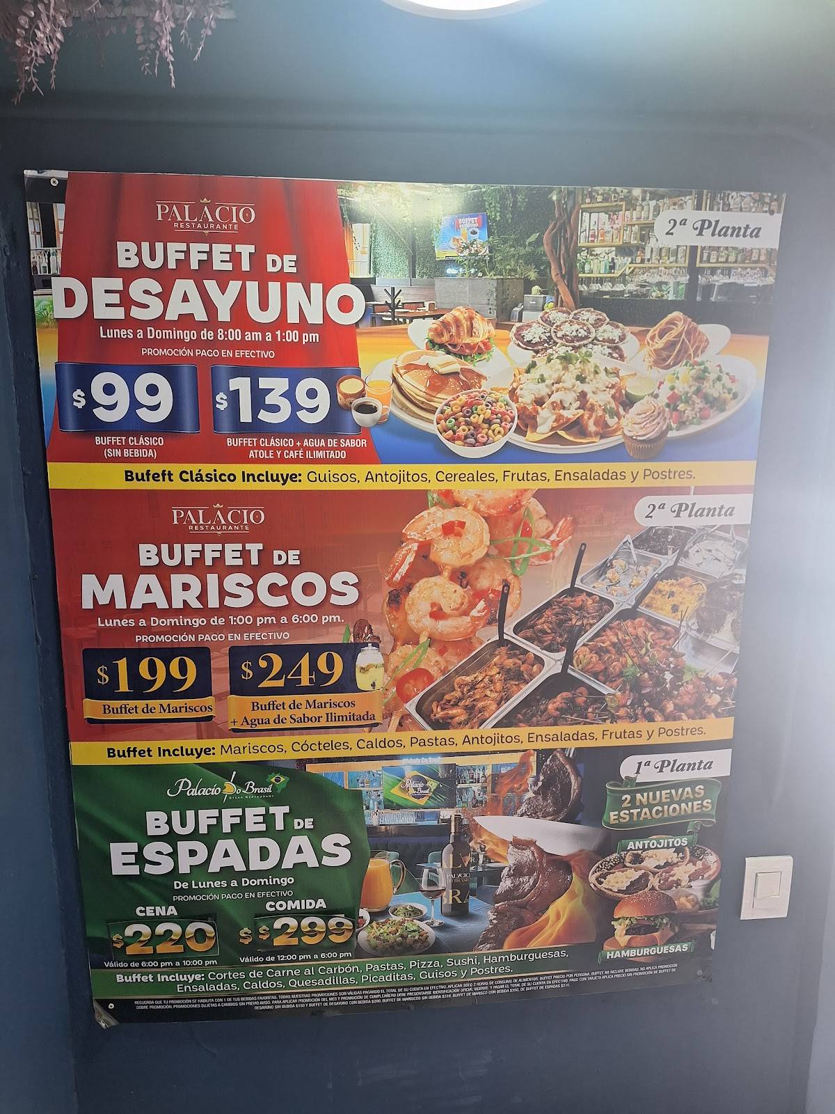 Menu at Palacio Do Brasil restaurant, Xalapa