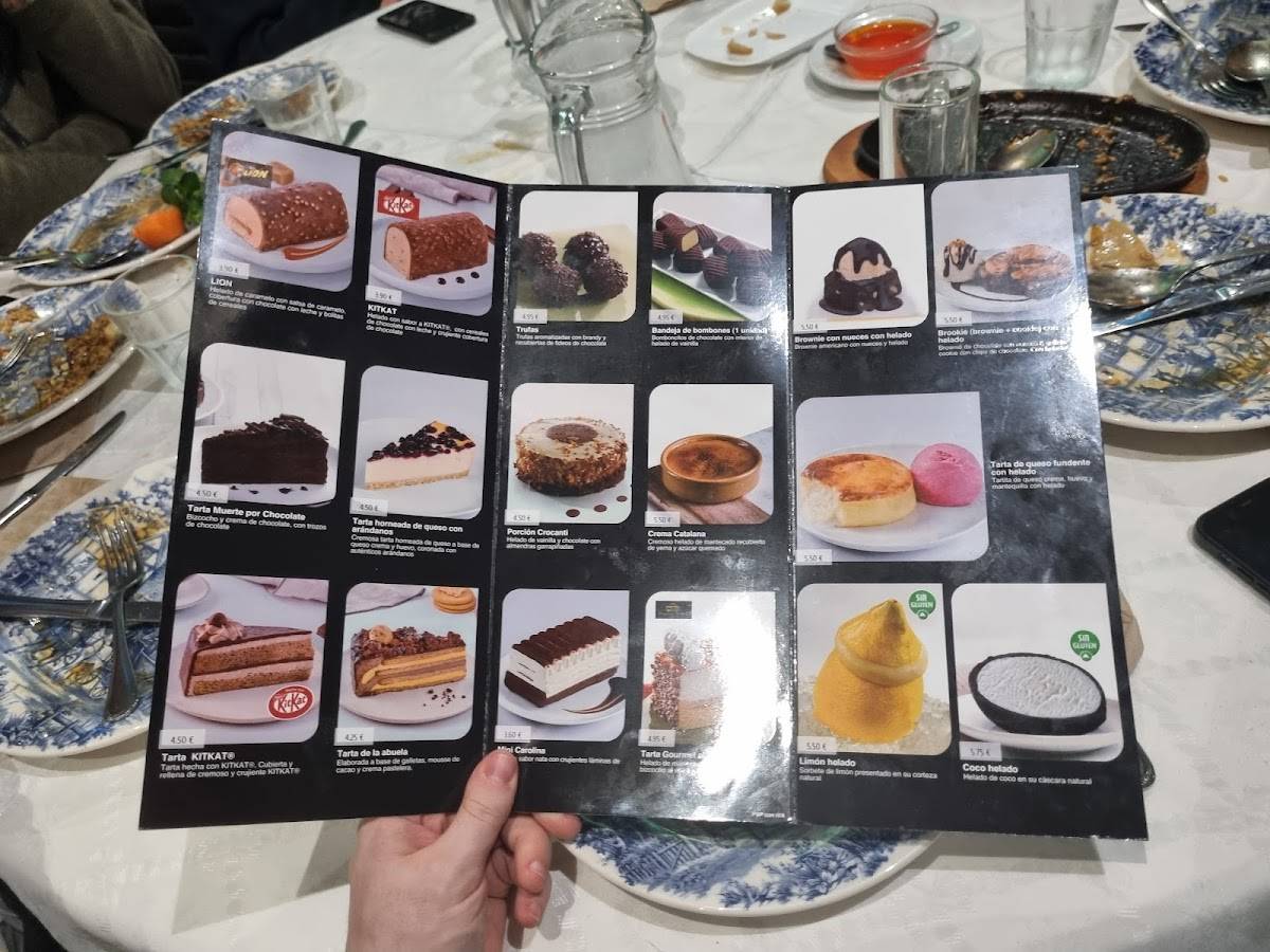 Menu at Palacio Imperial restaurant, Móstoles