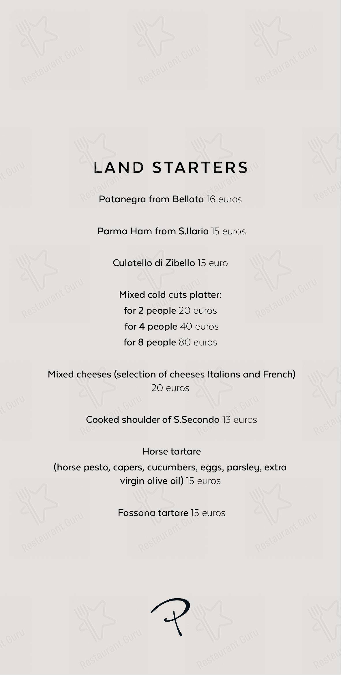 Menu da Palapa Parma ristorante, Parma