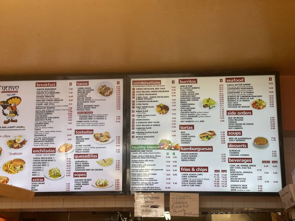 Menu at Palomino's Mexican & Seafood restaurant, San Diego