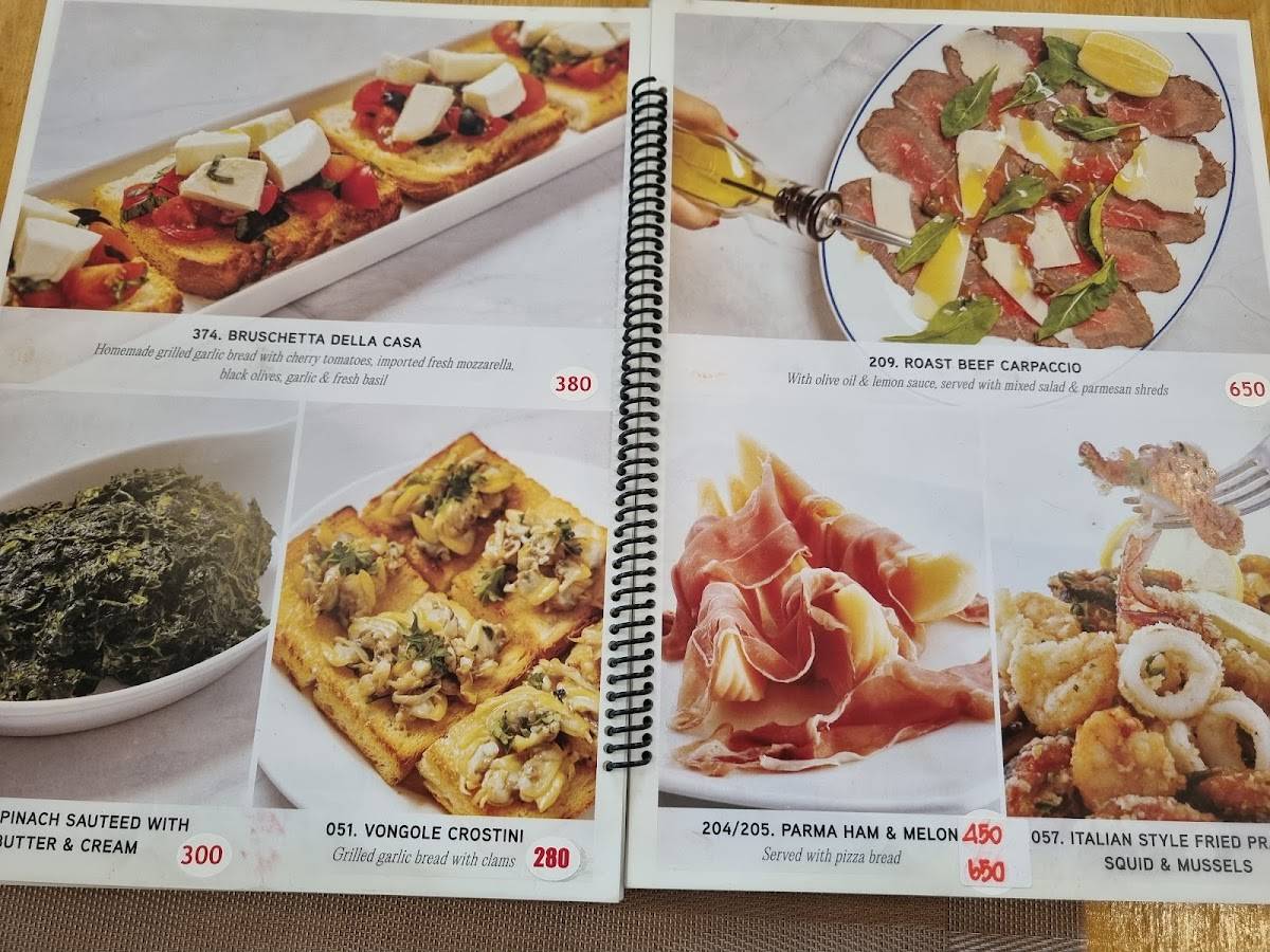 Menu at Pan Pan San Domenico restaurant, Na Chom Thian