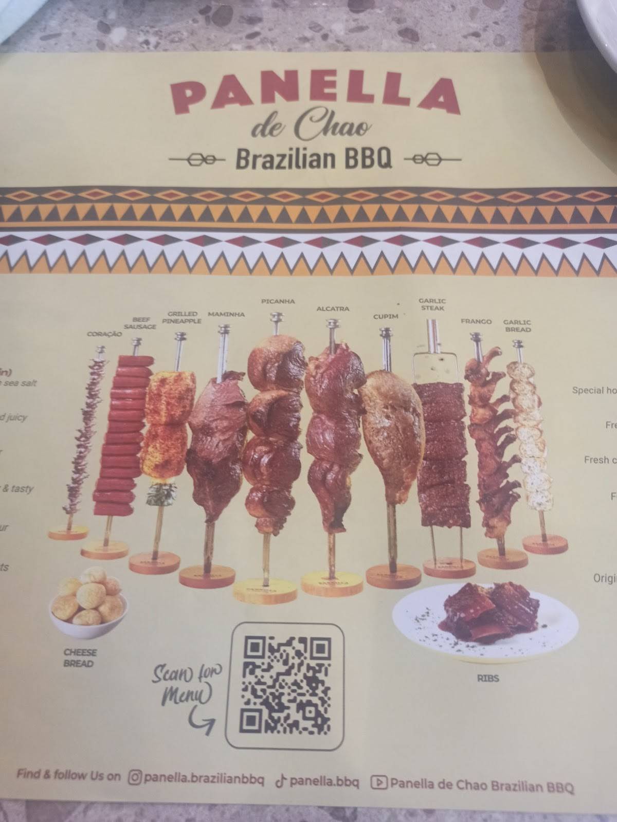 Carta del restaurante Panella del Chao BSD AEON Mall, Indonesia