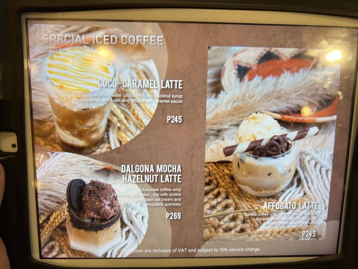 Menu at MOSA restaurant, Panglao