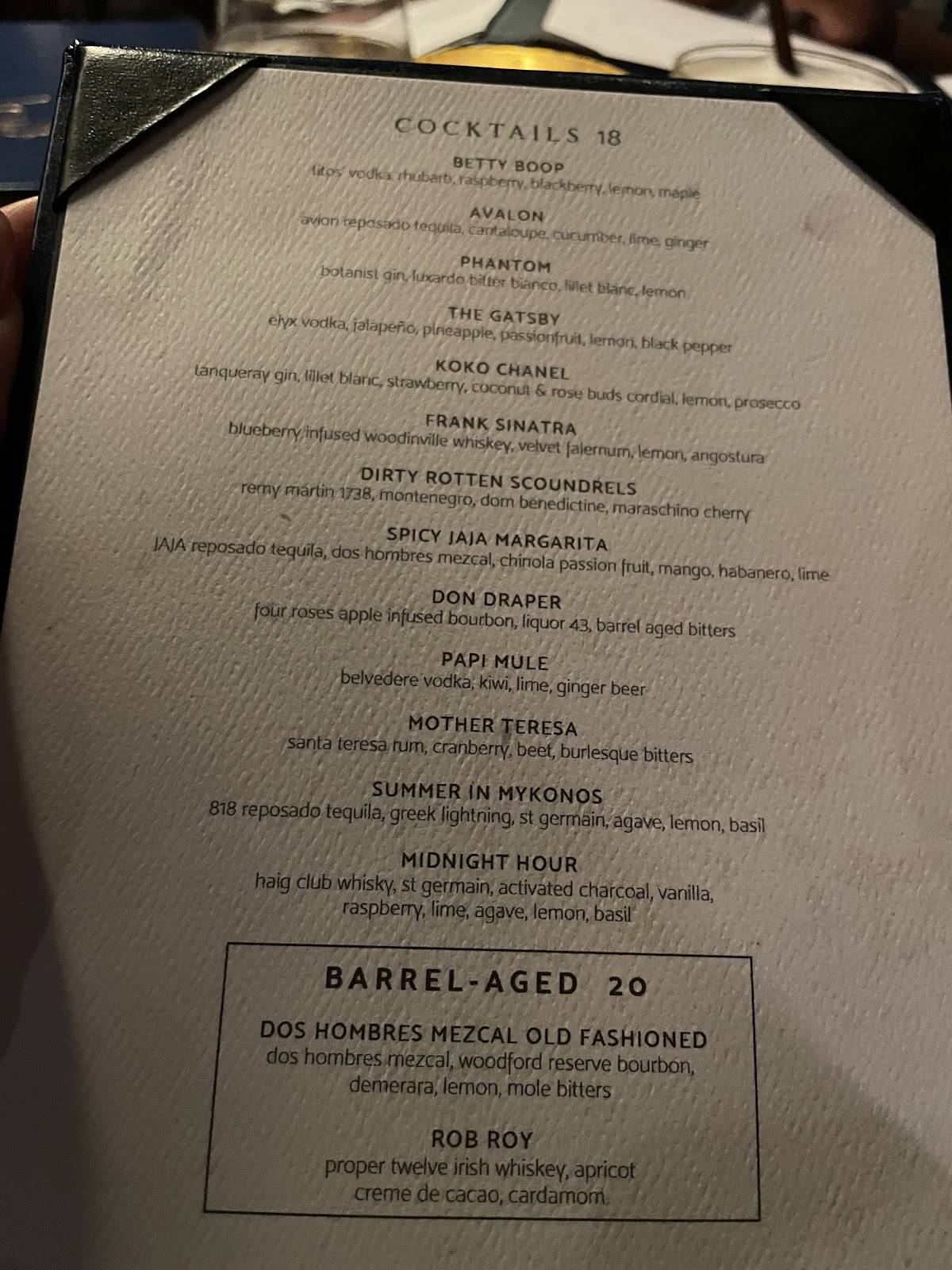 Menu at Papi Steak Miami steakhouse, Miami Beach