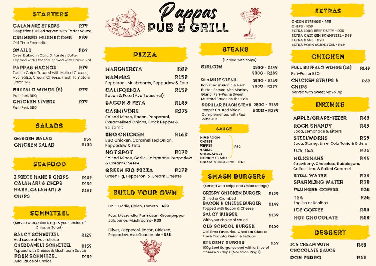 Menu at Pappas Pub & Grill, Wellington