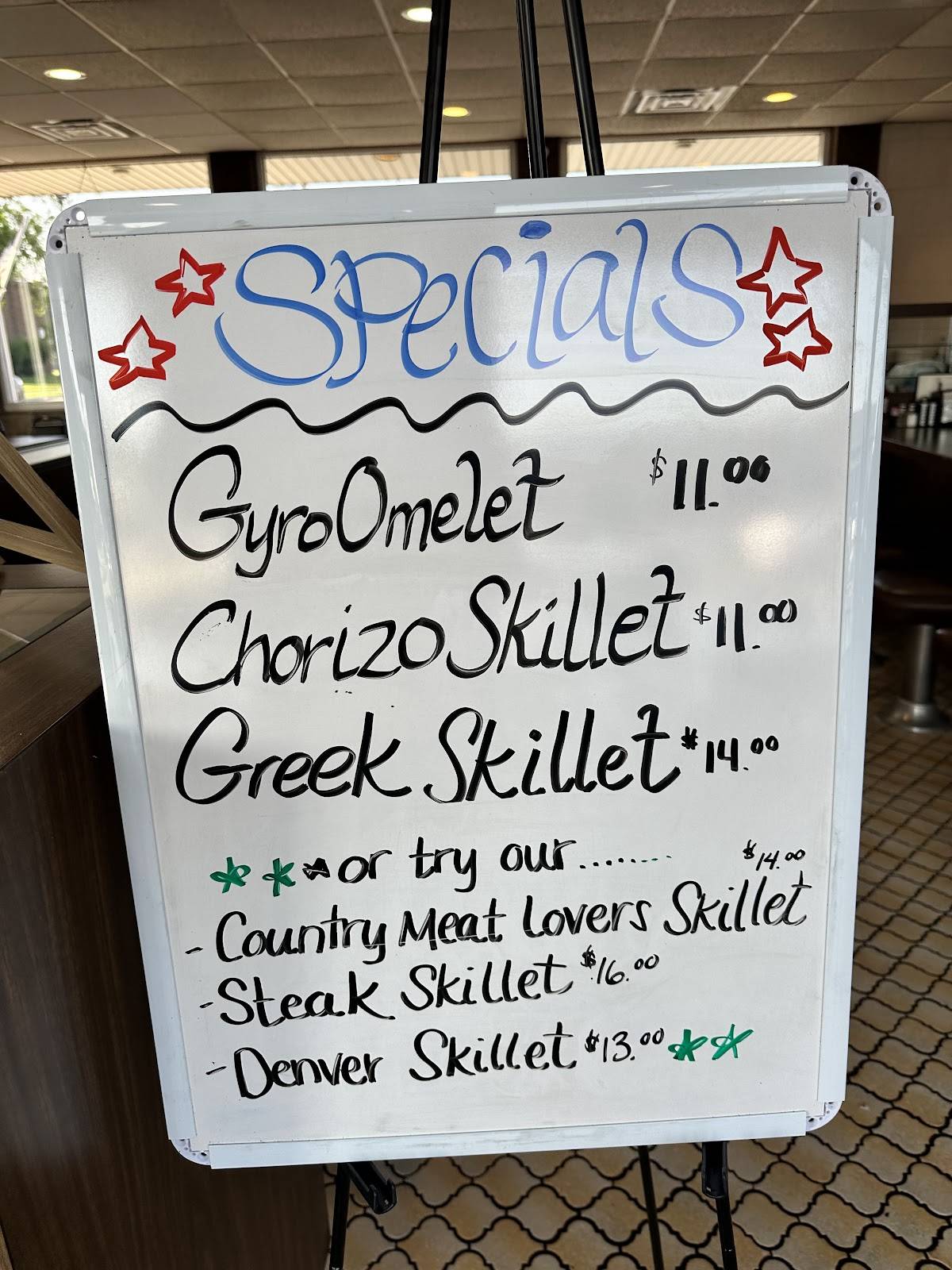Menu at Park Inn restaurant, Racine