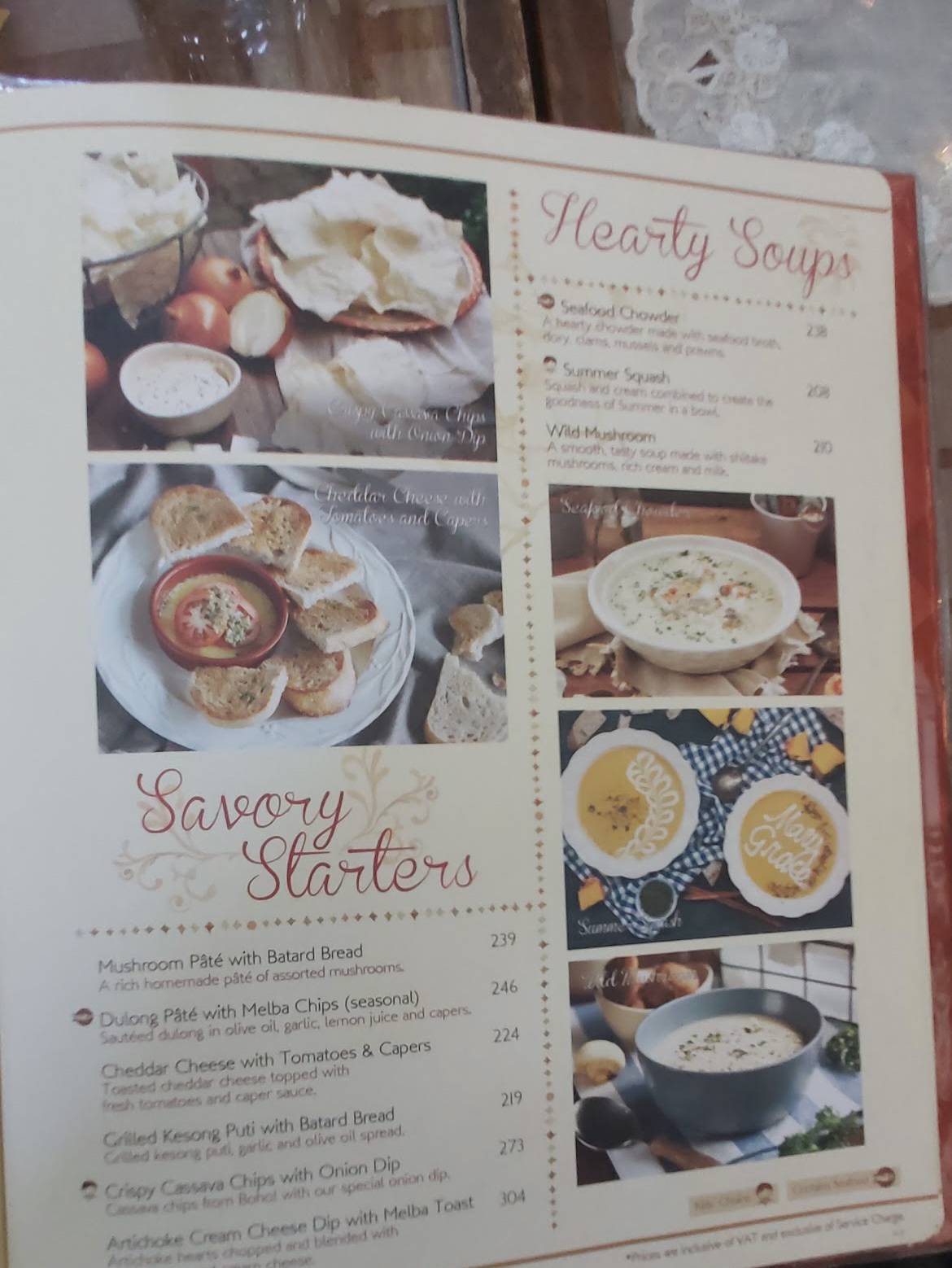 Carta de Mary Grace Cafe, Pasay, G/F