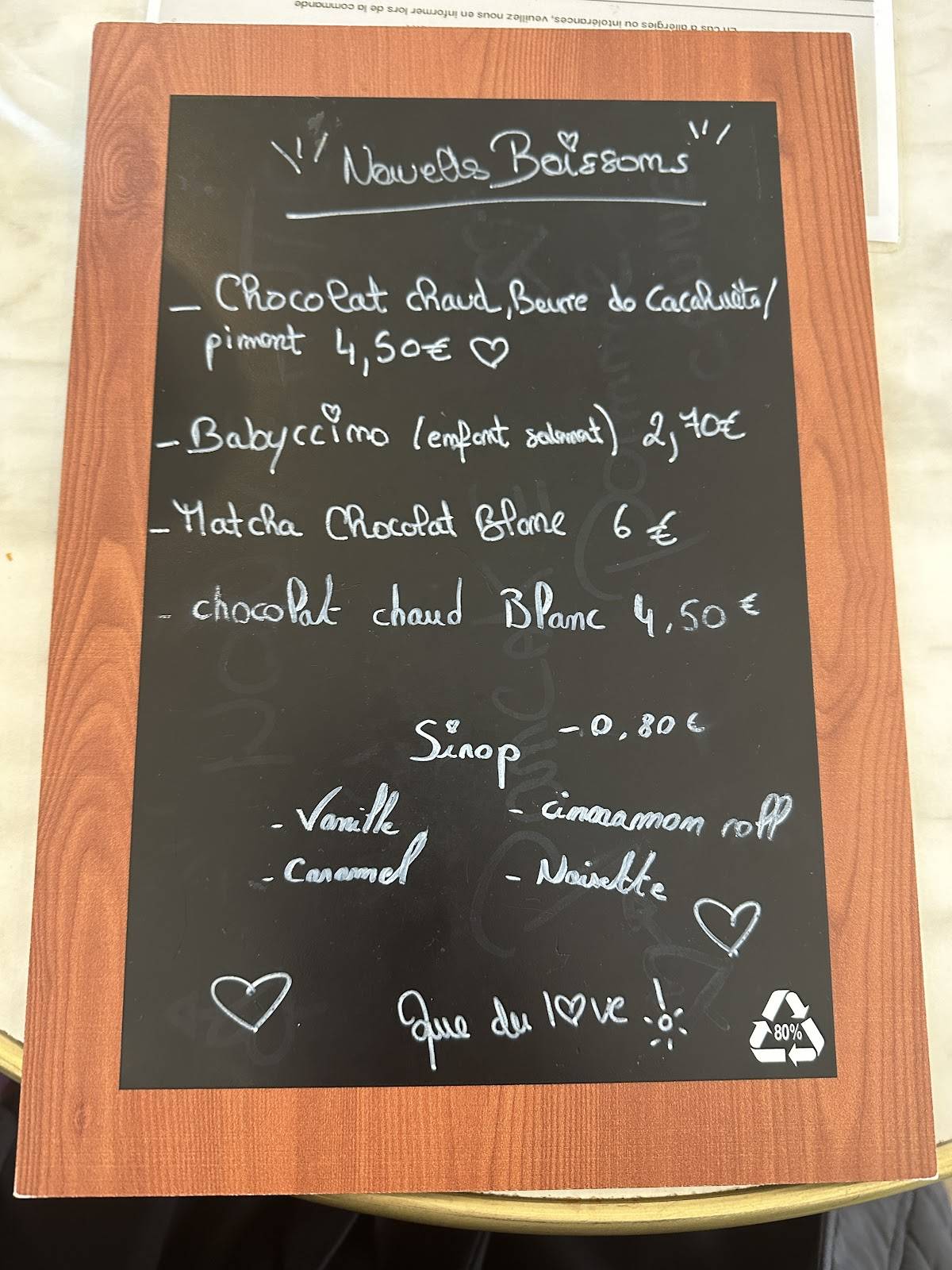 Menu at Passion Café, Gagny