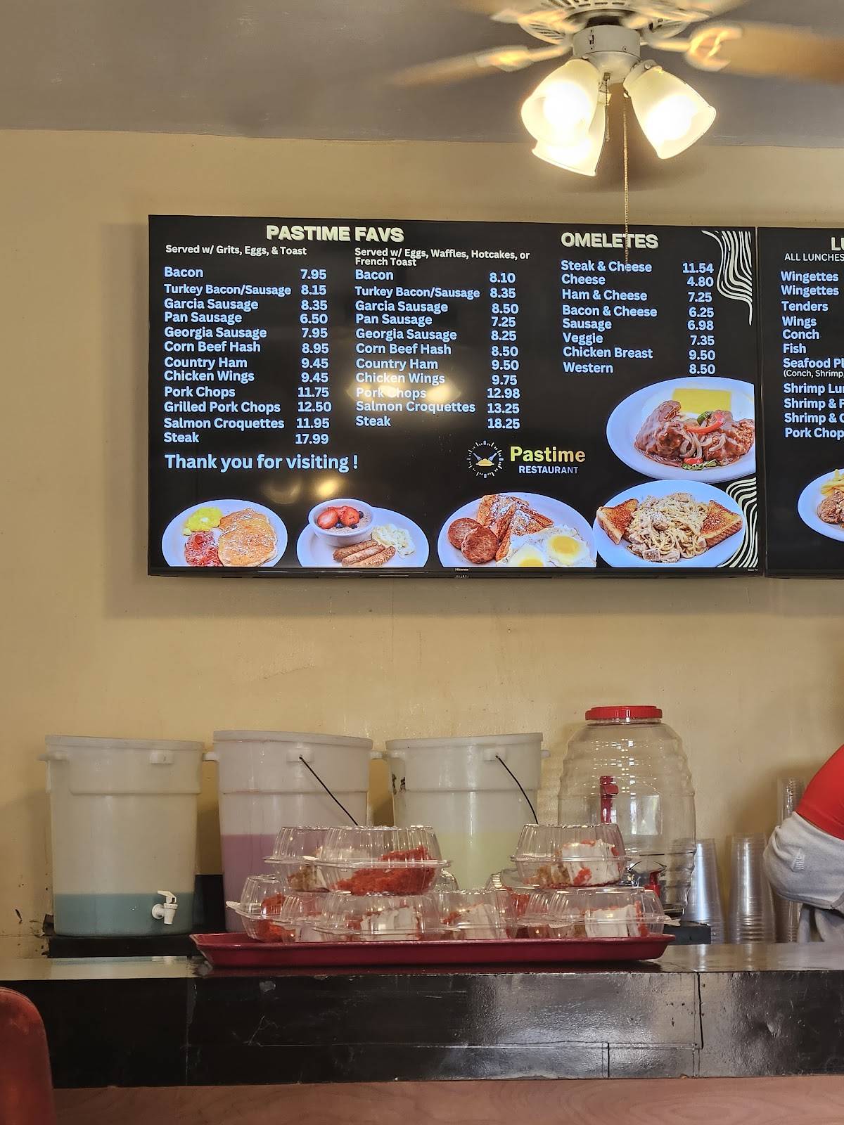 Menu at Pastime Restaurant, Miami