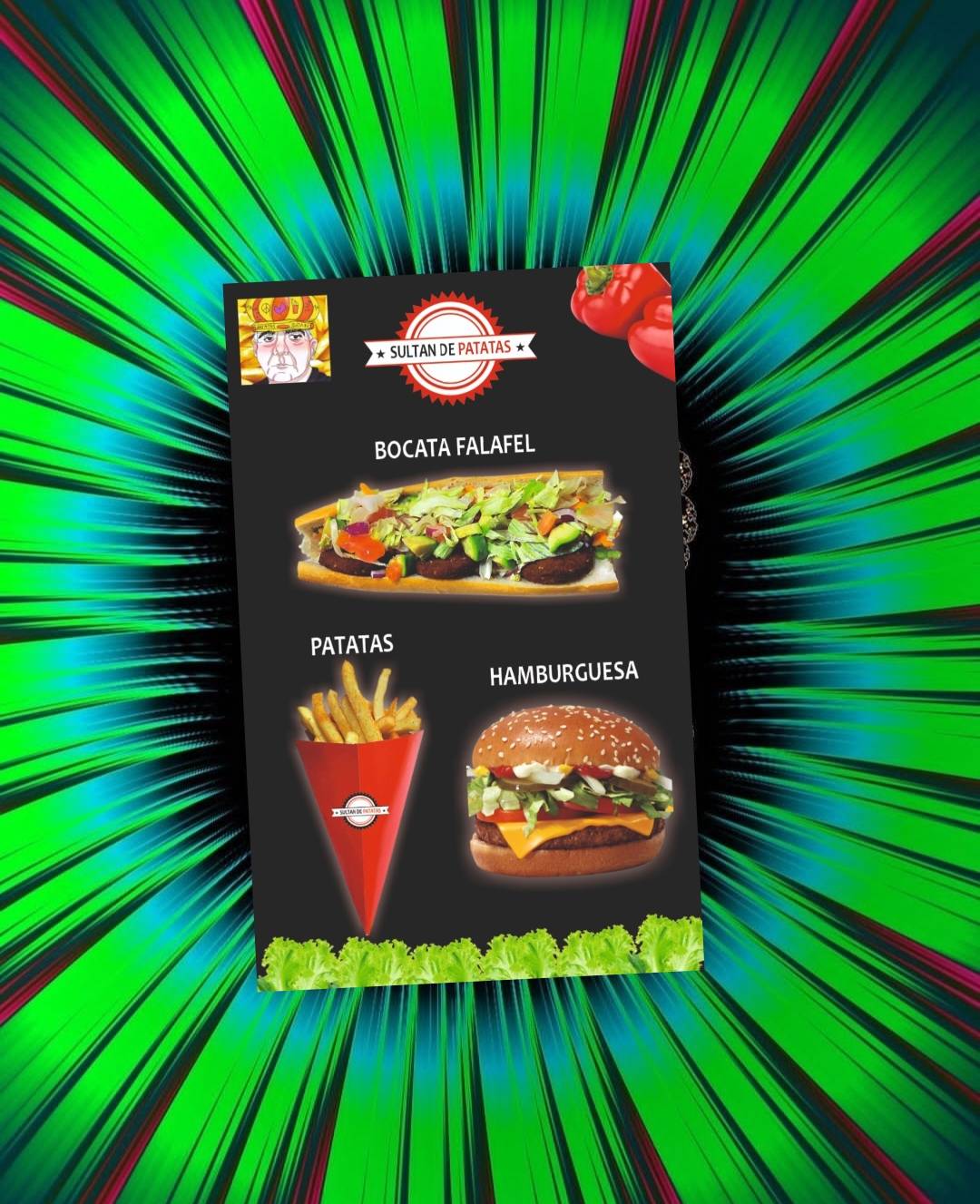 Menu at Patatas de Sultan restaurant, Barcelona