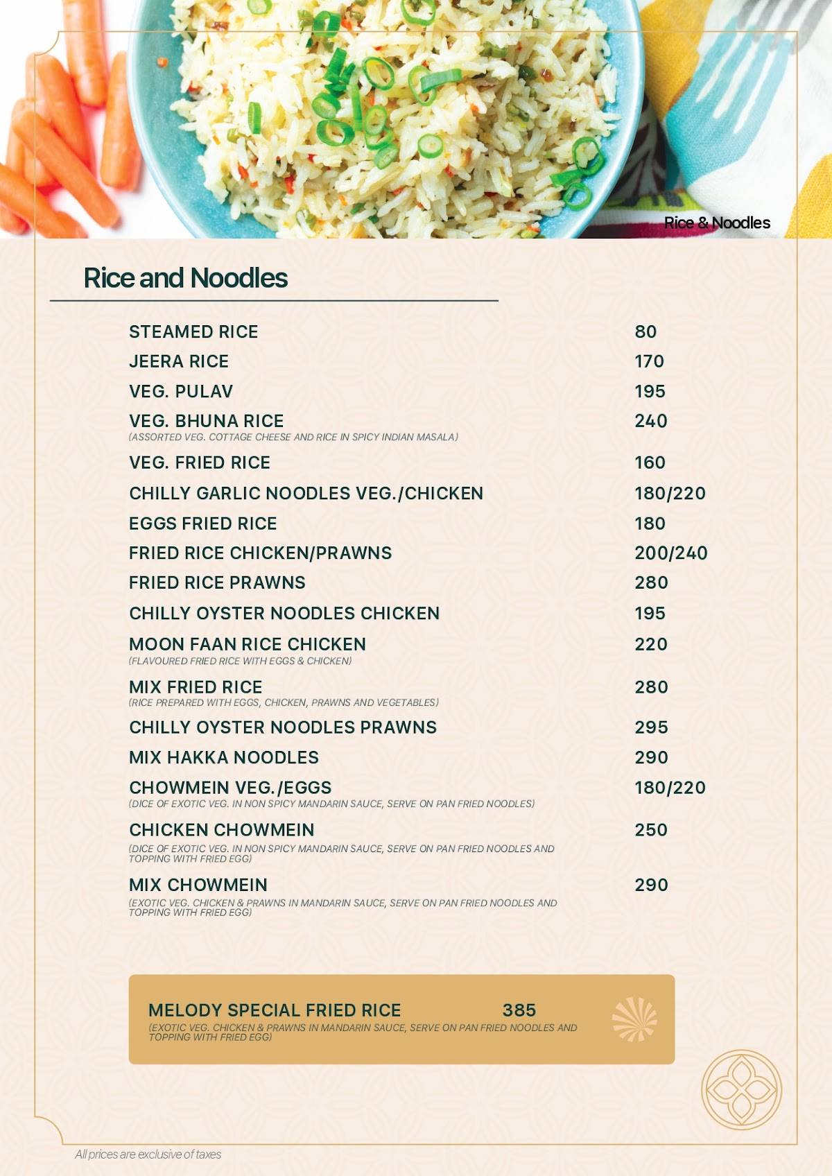 Menu at Melody Restaurant, Cafe and Banquet, Patna