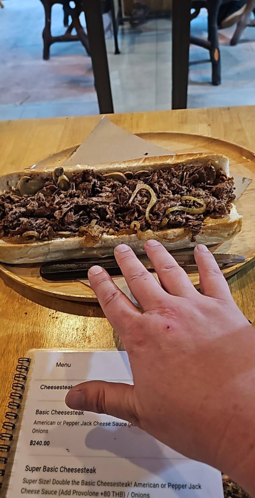 Menu at Mano's Cheesesteaks & Burgers restaurant, Pattaya City