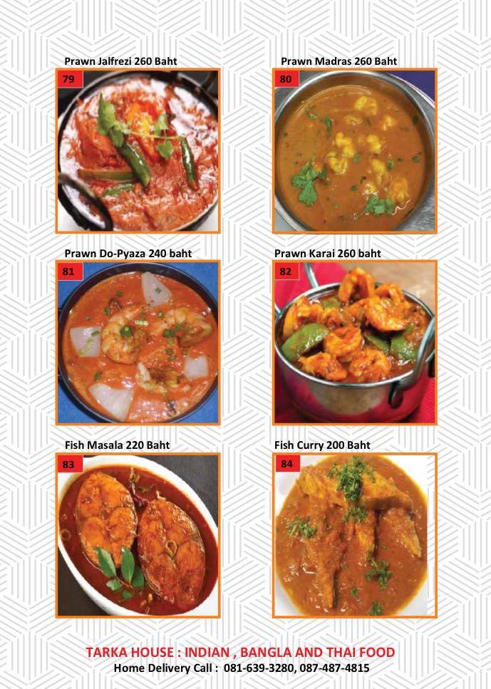 Menu at Tarka House Indian Restaurant, Pattaya City, 325 Pattaya 13/4 Alley