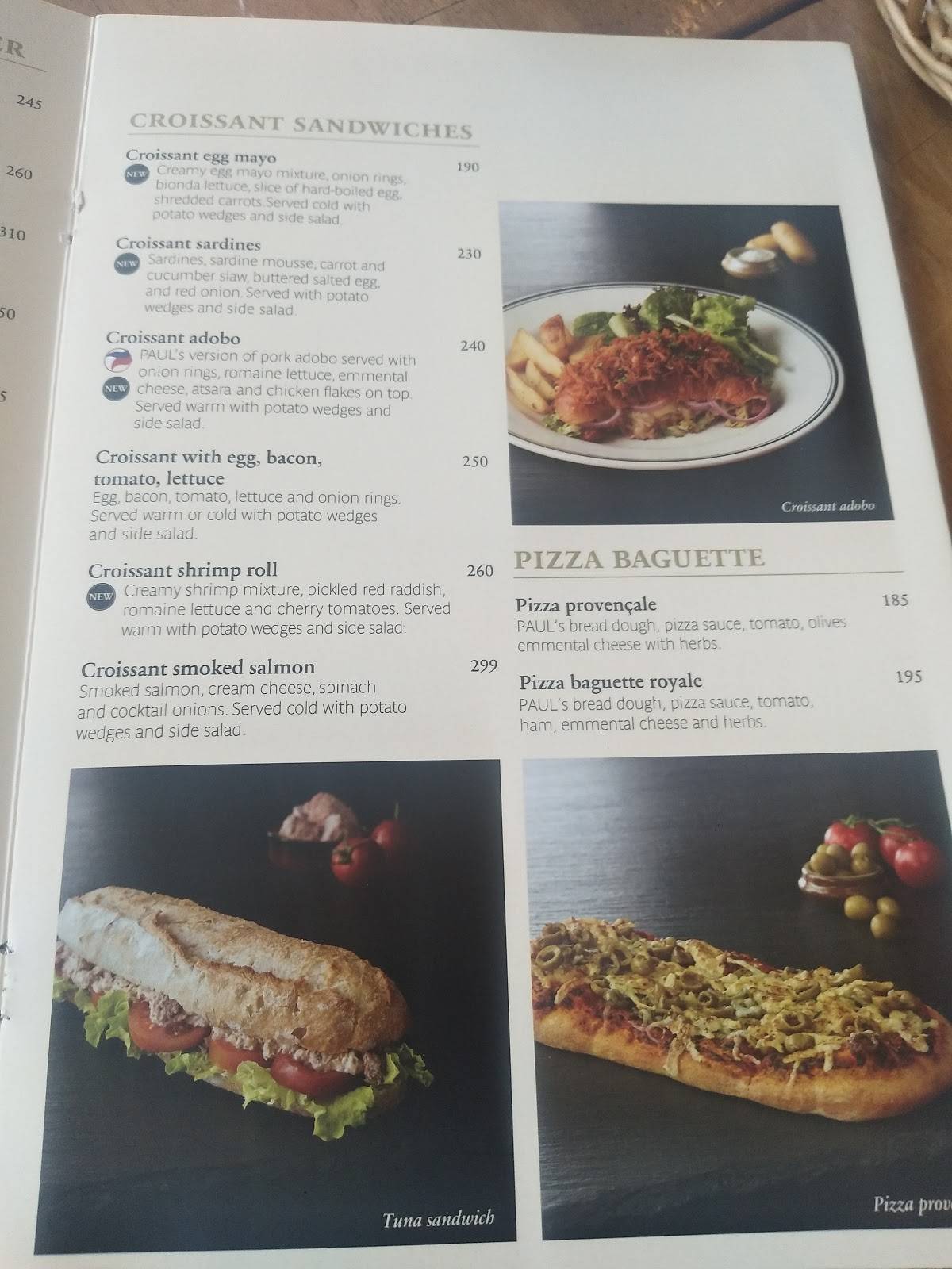 Menu at PAUL Boulangerie et Patisserie cafe, Taguig, G/F Bench Tower