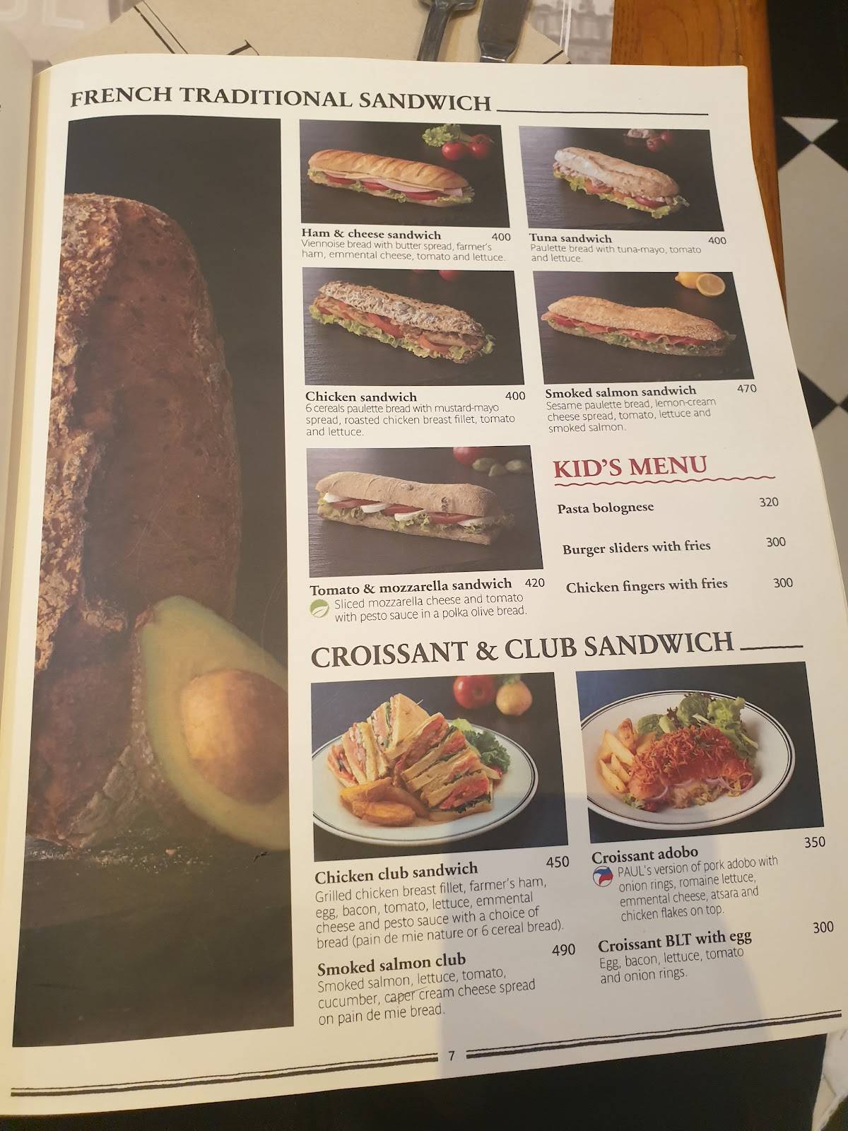 Menu at PAUL Boulangerie et Patisserie cafe, Taguig, G/F Bench Tower