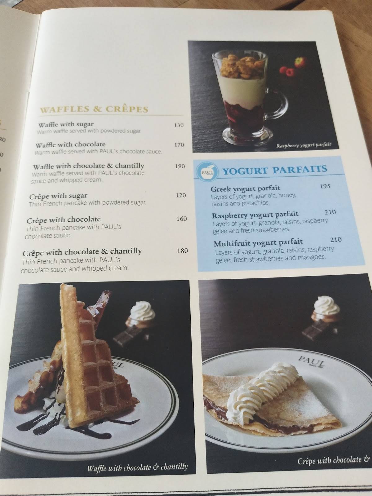 Menu at PAUL Boulangerie et Patisserie cafe, Taguig, G/F Bench Tower
