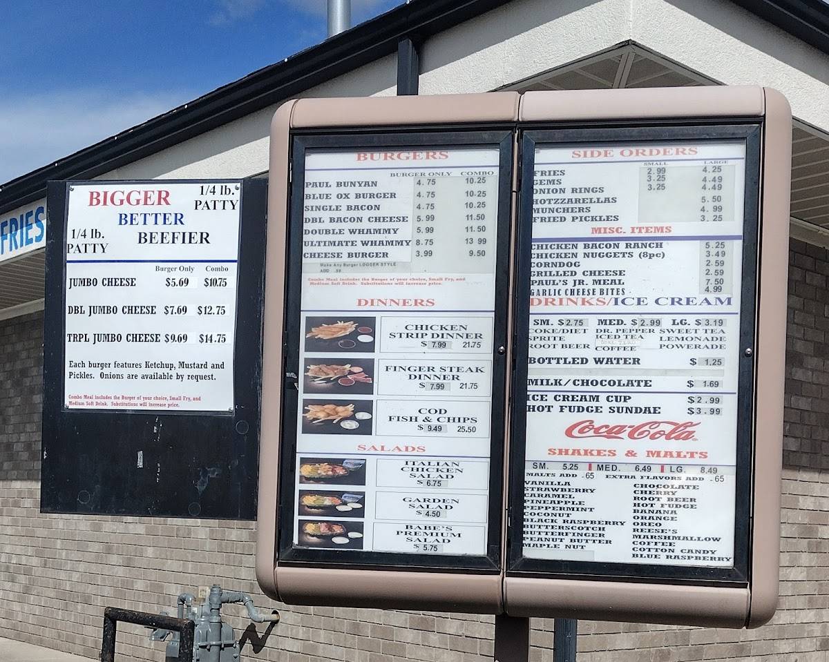 Menu at Paul Bunyan Restaurants, Post Falls
