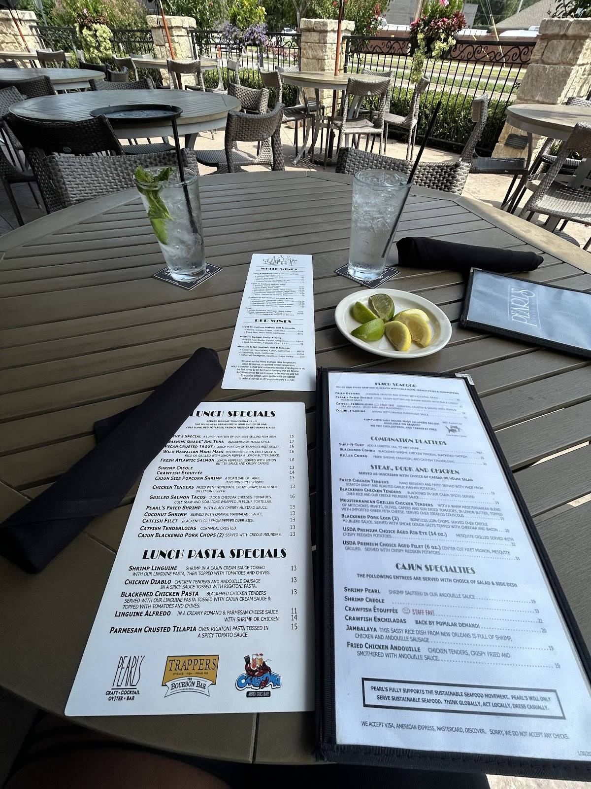 Menu at Pearl's Oyster Bar, Oklahoma City, N Classen Blvd