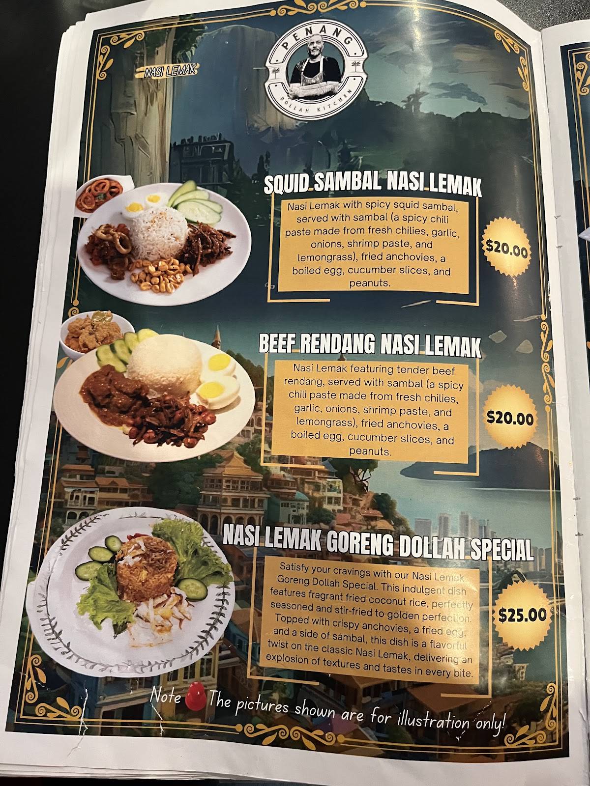 Menu at Penang Dollah Kitchen restaurant, Morphett Vale