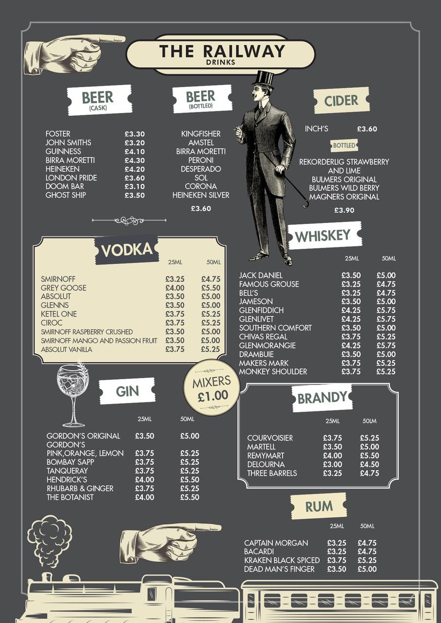 Menu at The Railway pub & bar, Peterborough
