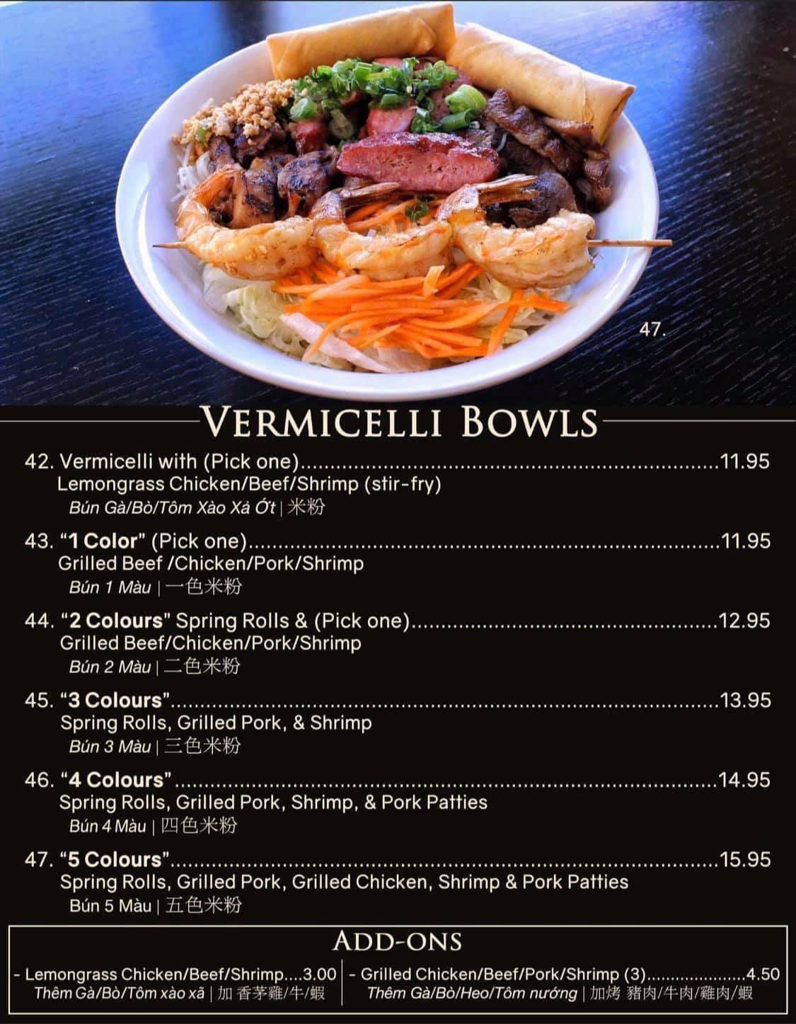 Menu at Pho Marble Restaurant, Edmonton, 38 Ave NW