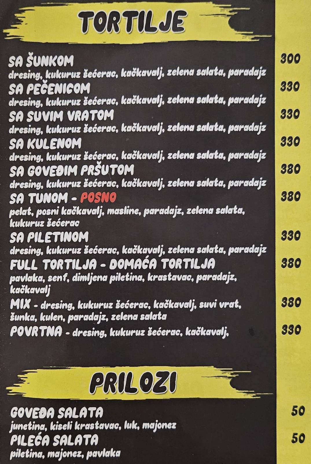 Menu at Pizzeria Queen - Belgrade, Belgrade